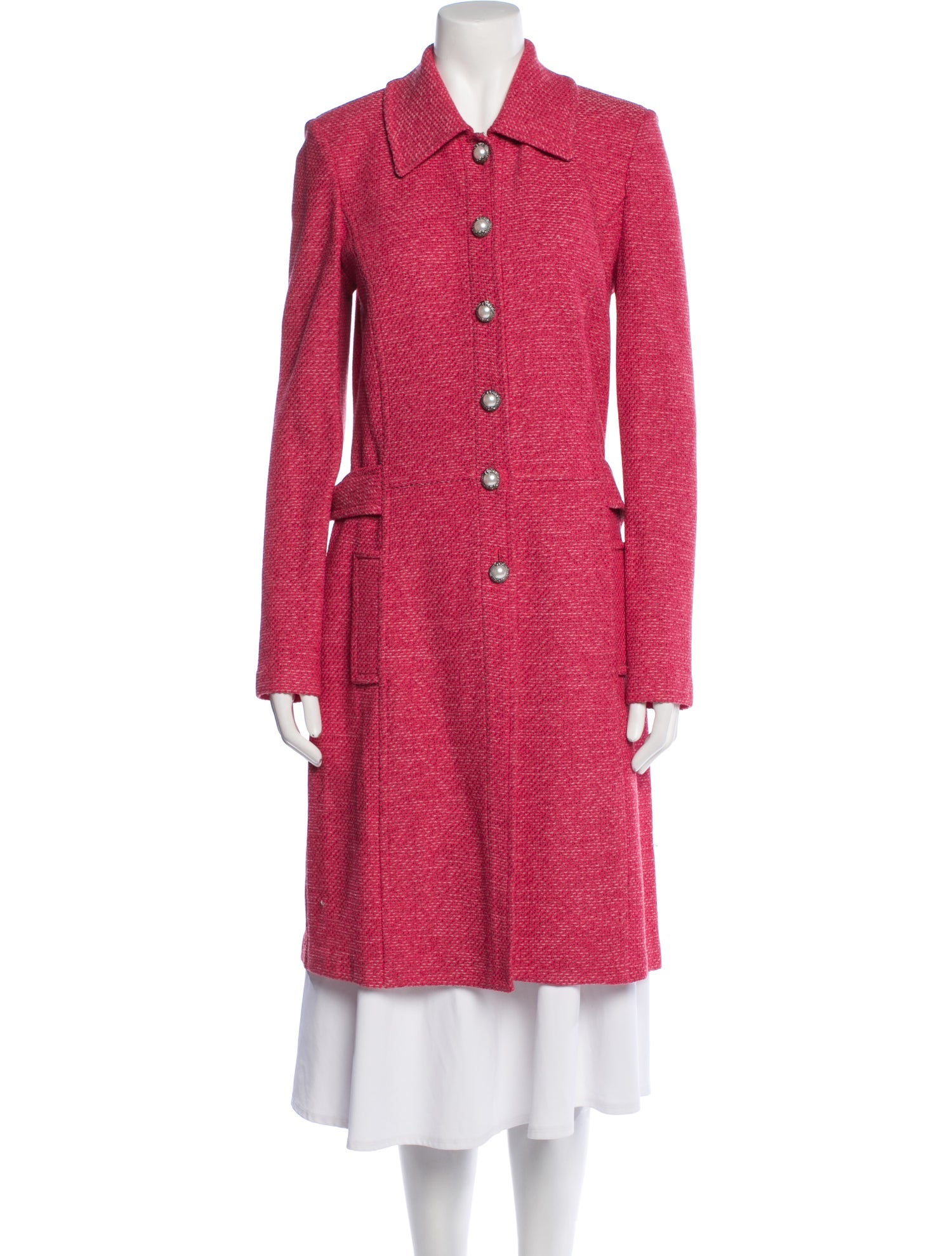 St. John Tweed Pattern Coat - Pink Coats, Clothing - STJ296390 | The ...