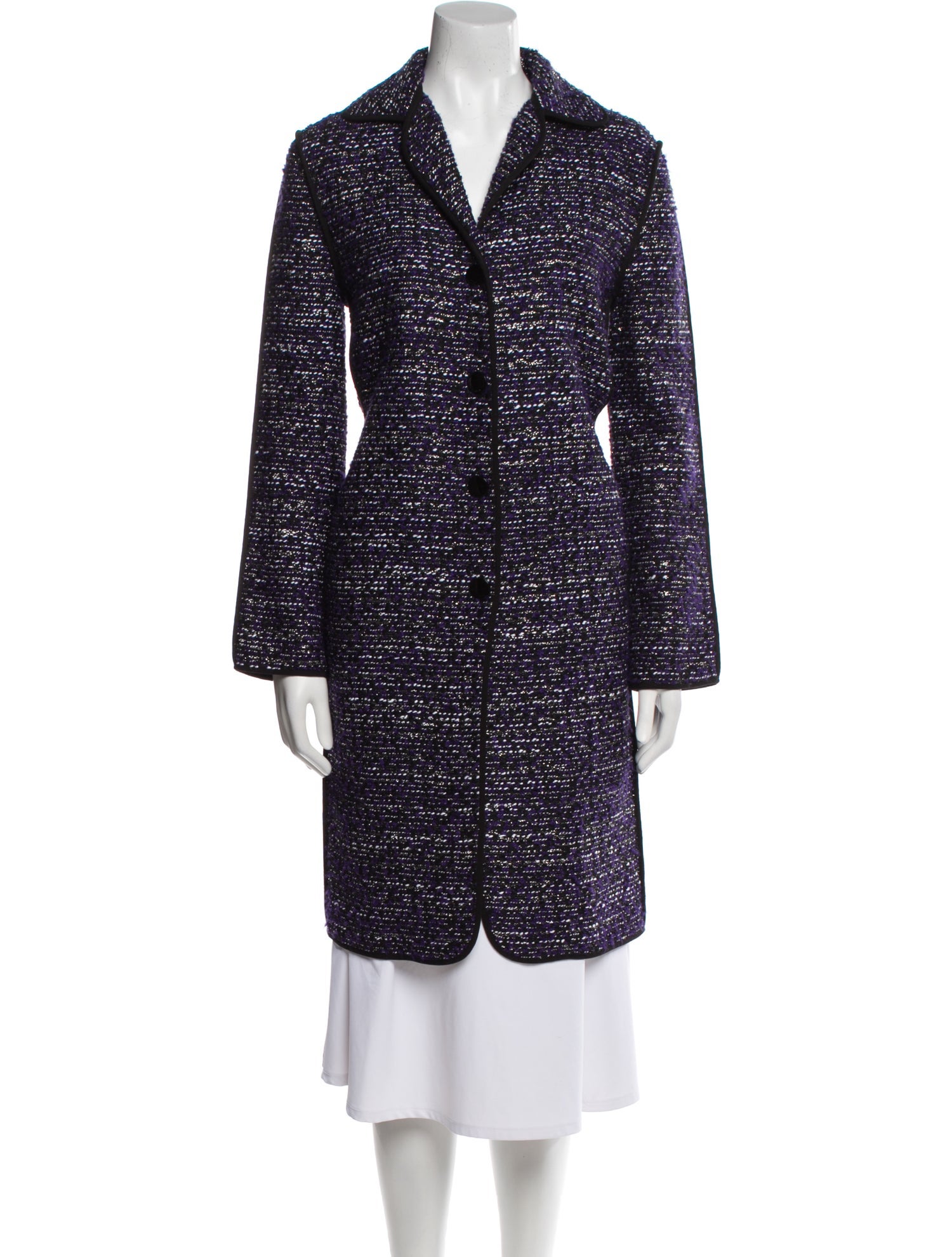 St. John Tweed Pattern Coat w/ Tags - Black Coats, Clothing - STJ296687 ...