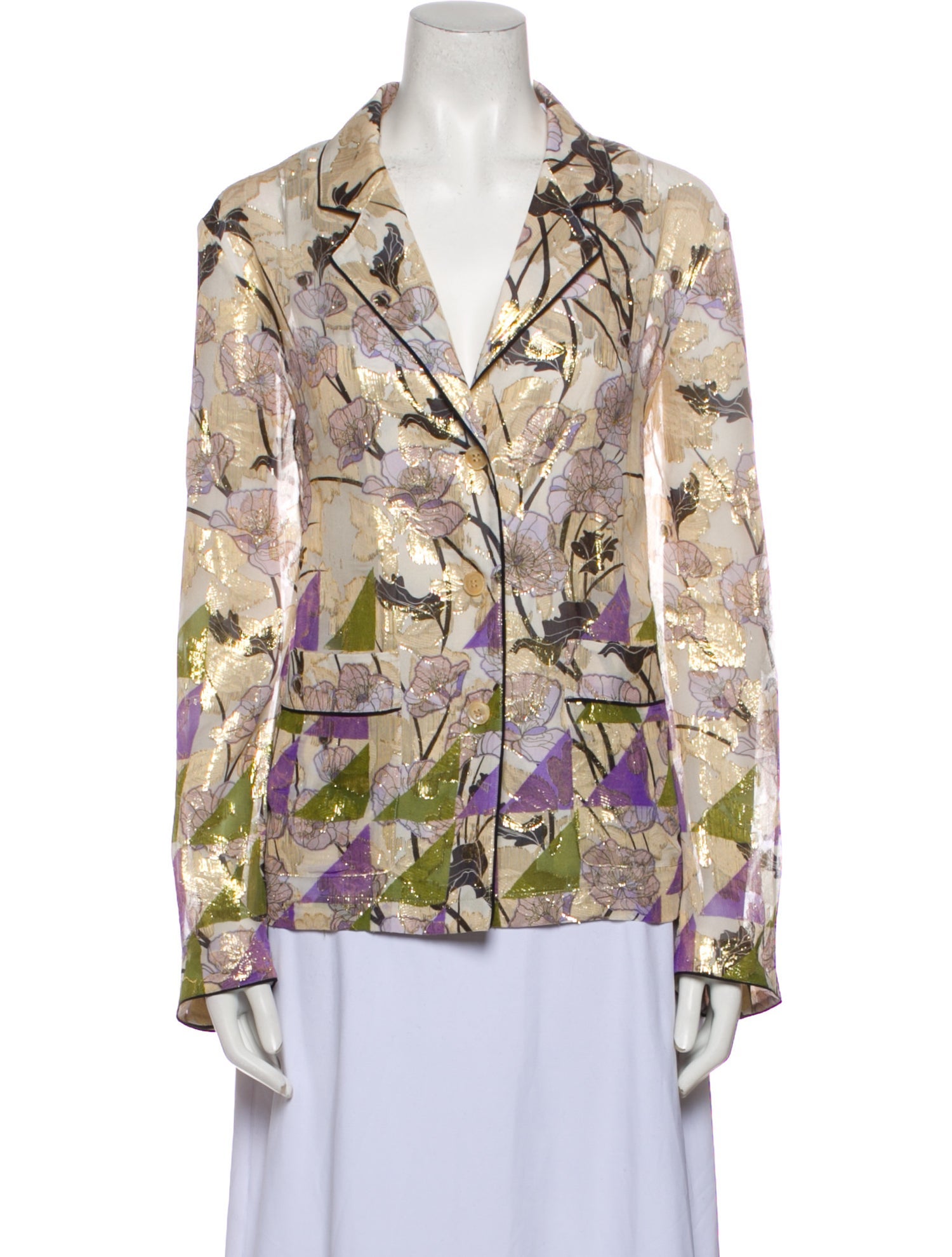 St. John Silk Printed Blouse - Neutrals Tops, Clothing - STJ296692 ...