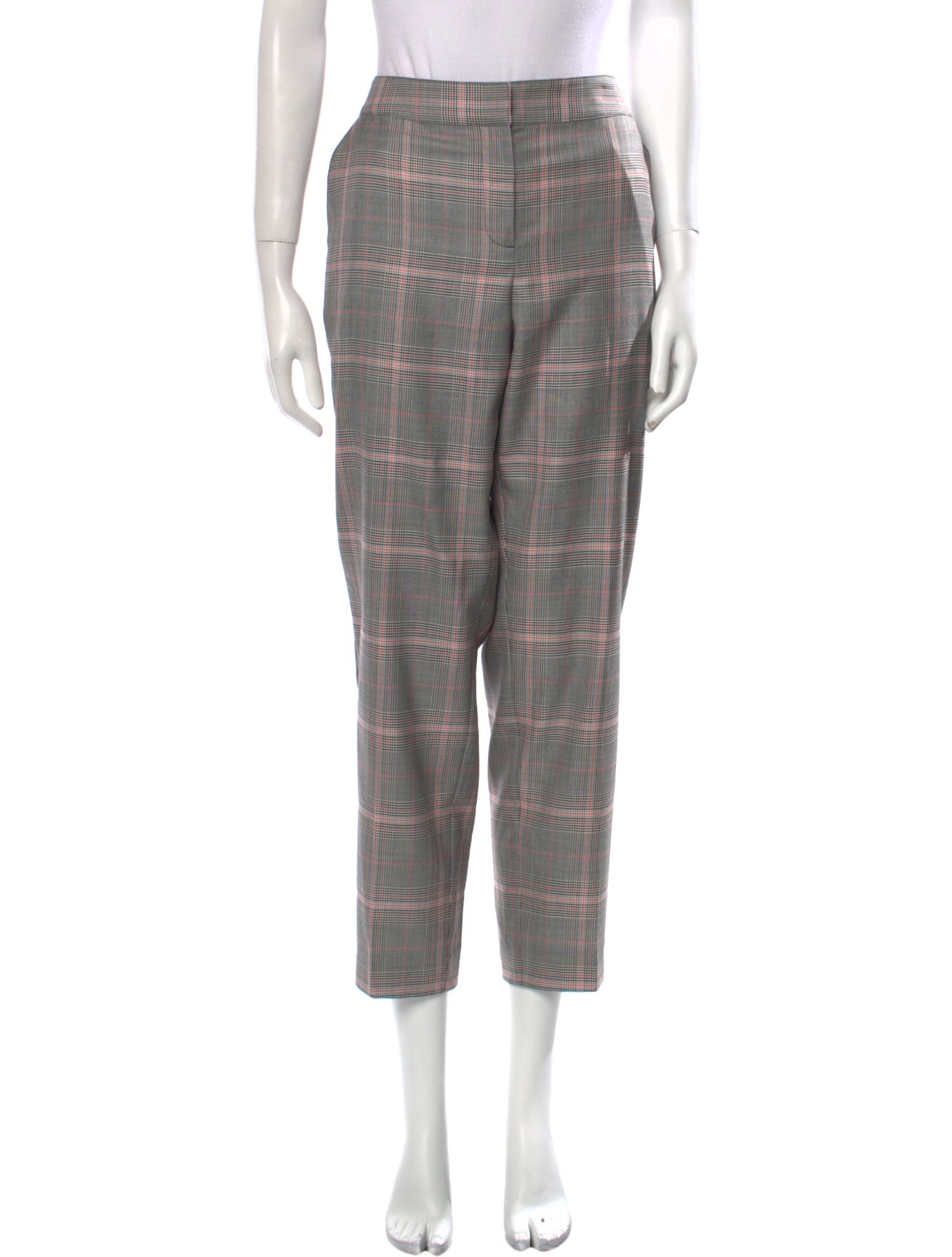 St. John Wool Skinny Leg Pants - Grey, 9.75" Rise Pants, Clothing ...