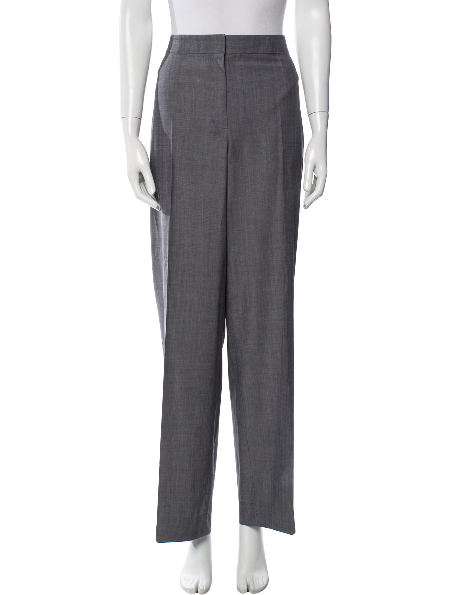 St. John Wide Leg Pants - Grey, 13.75" Rise Pants, Clothing - STJ300951 ...