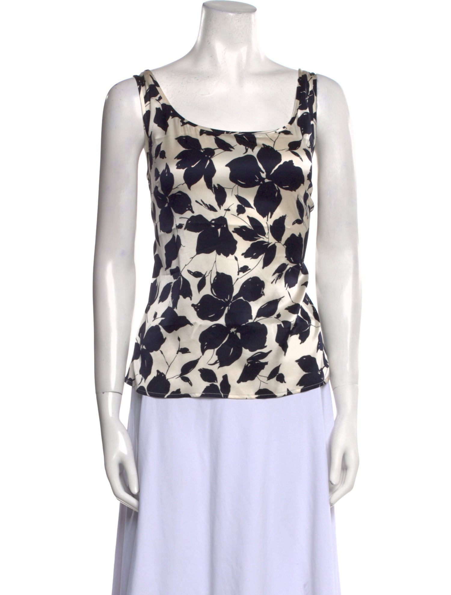 St. John Silk Floral Print Top - Blue Tops, Clothing - STJ304154 | The ...