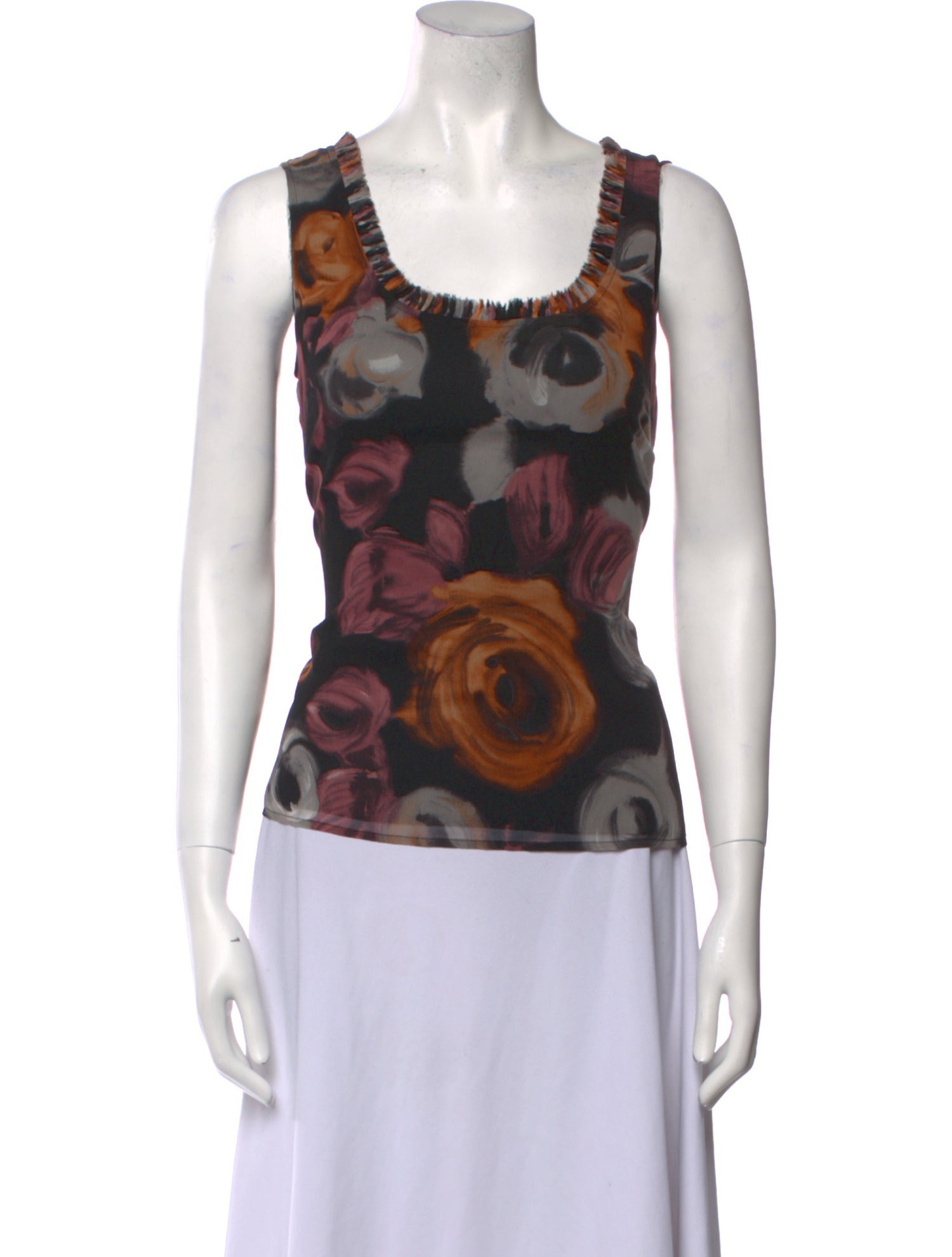 St. John Silk Printed Top - Black Tops, Clothing - STJ304648 | The RealReal