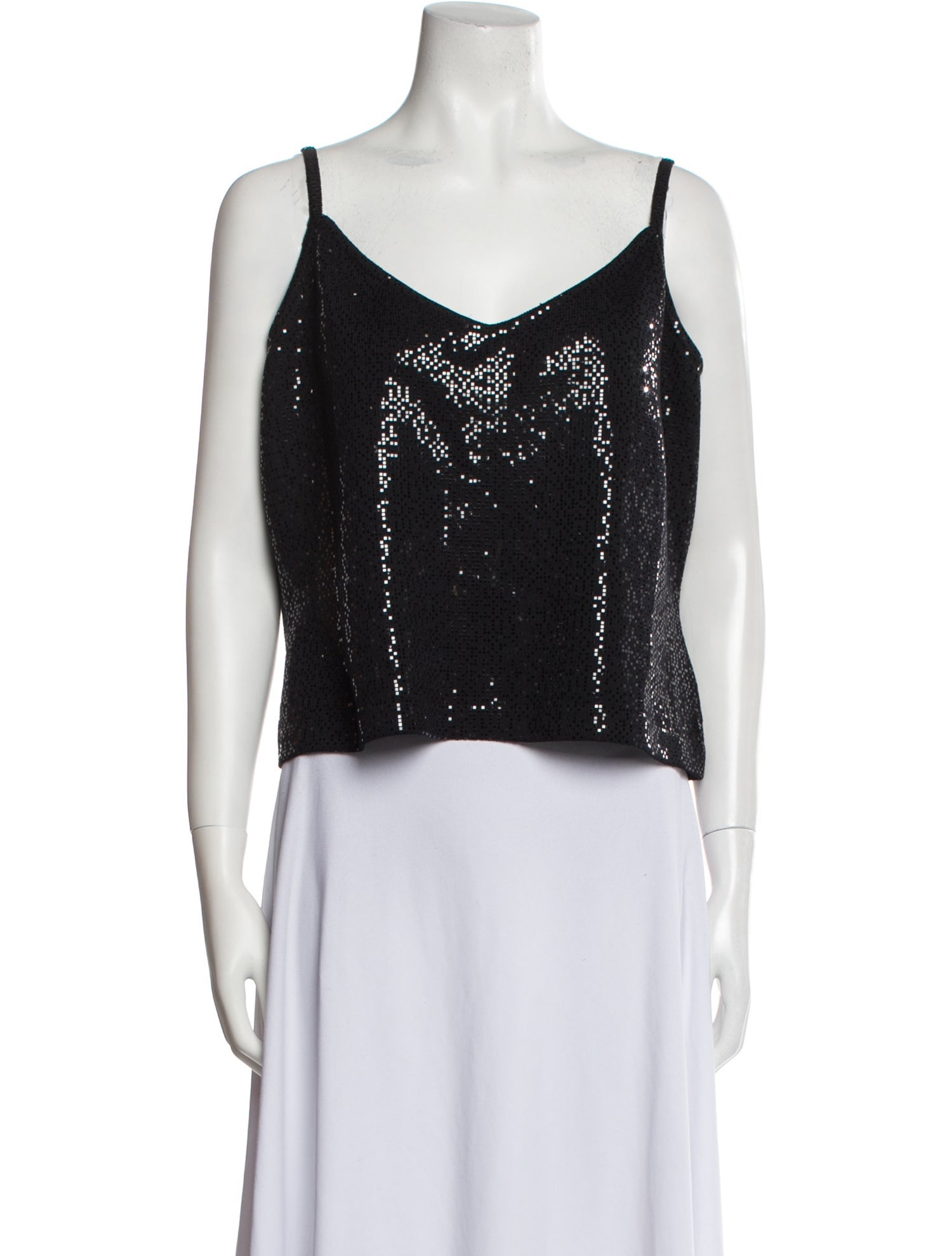 St. John Wool V-Neck Crop Top - Black Tops, Clothing - STJ306206 | The ...