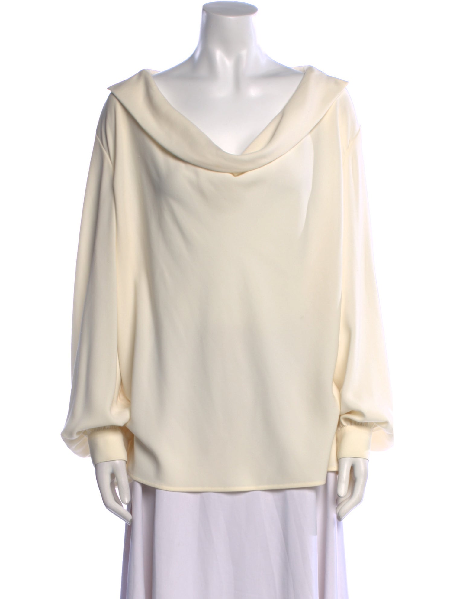 St. John Cowl Neck Long Sleeve Blouse - Neutrals Tops, Clothing ...