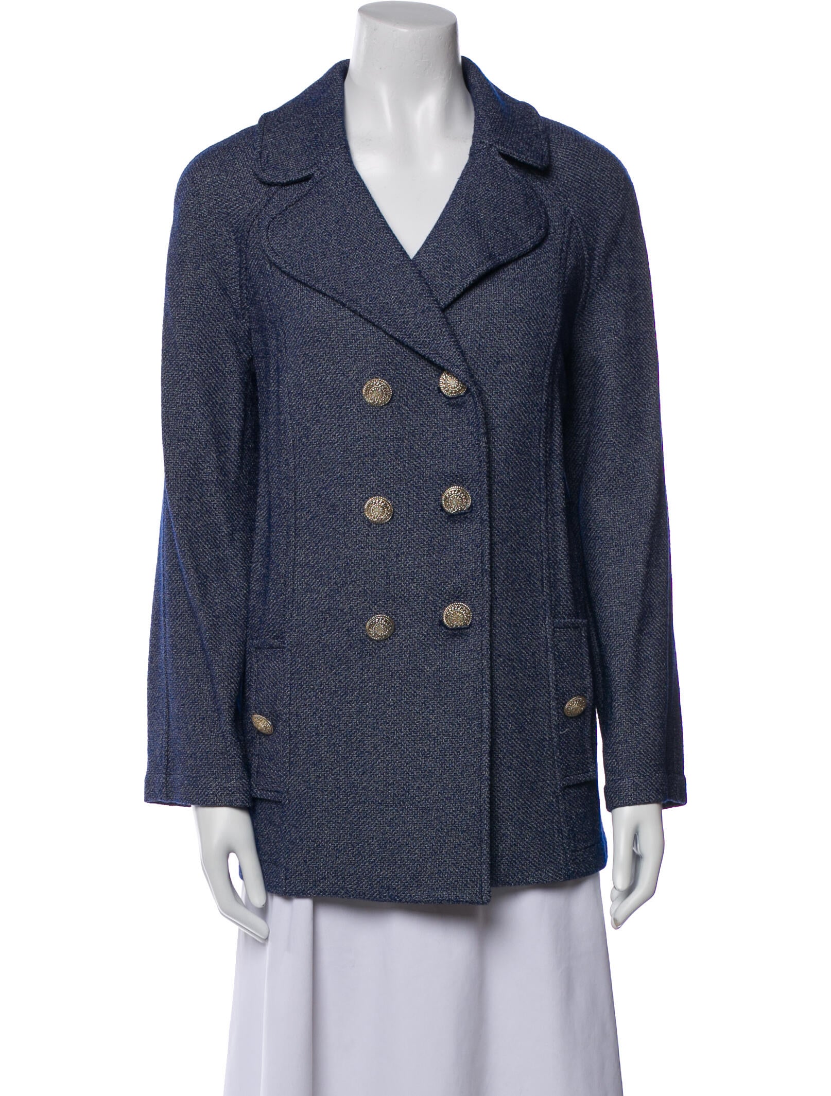 St. John Wool Printed Denim Jacket - Blue Jackets, Clothing - STJ315519 ...