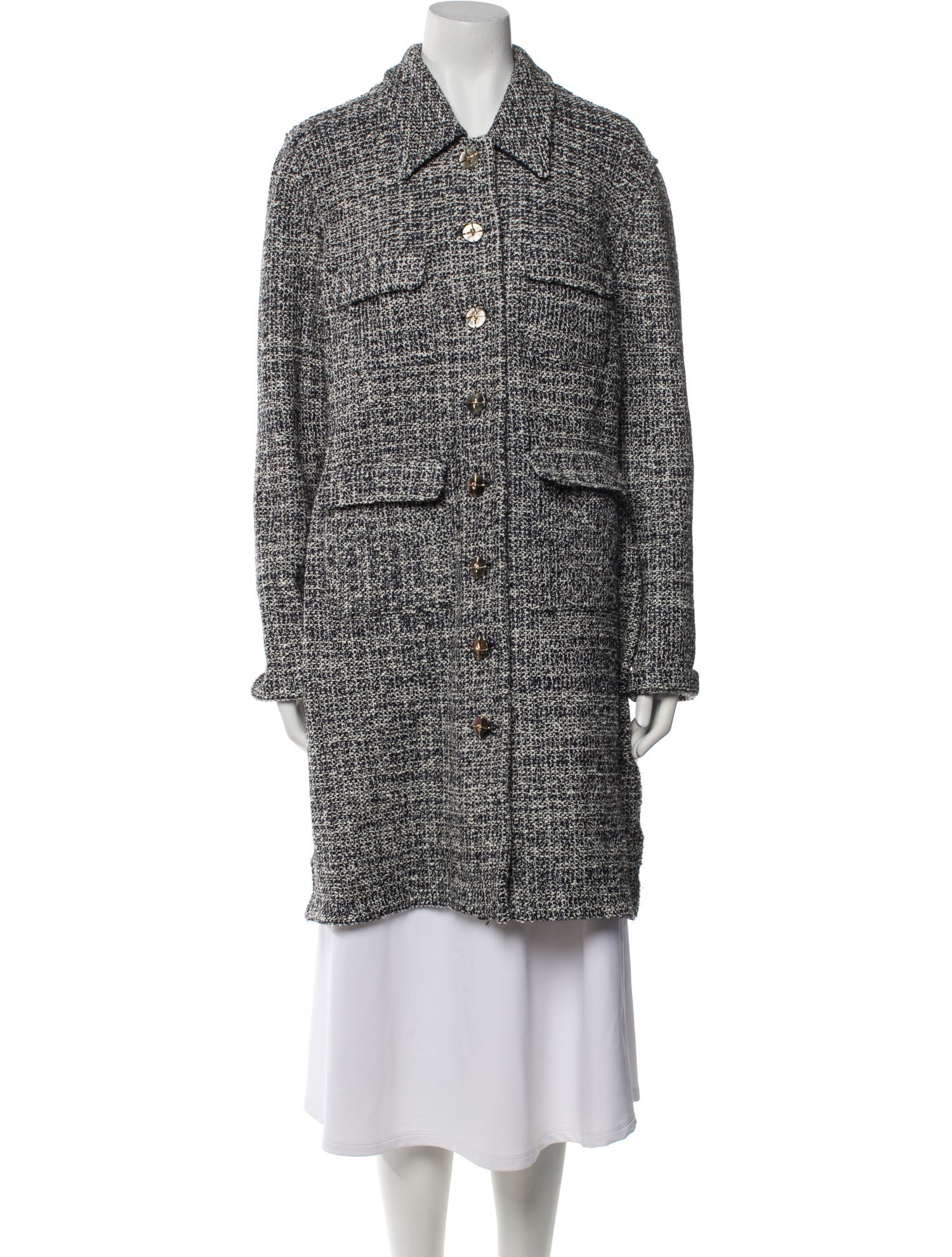 St. John Tweed Pattern Jacket - Blue Jackets, Clothing - STJ318248 ...