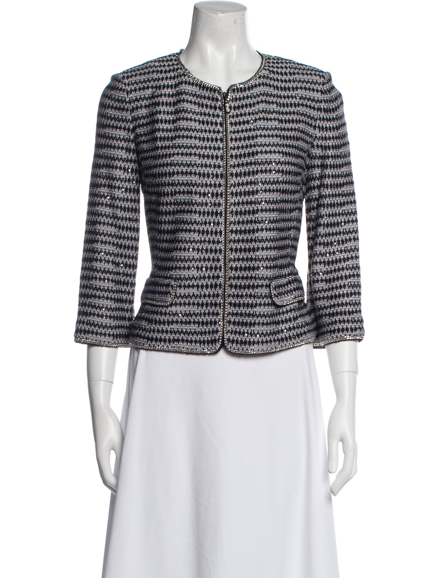 St. John Striped Evening Jacket - Black Jackets, Clothing - STJ331019 ...