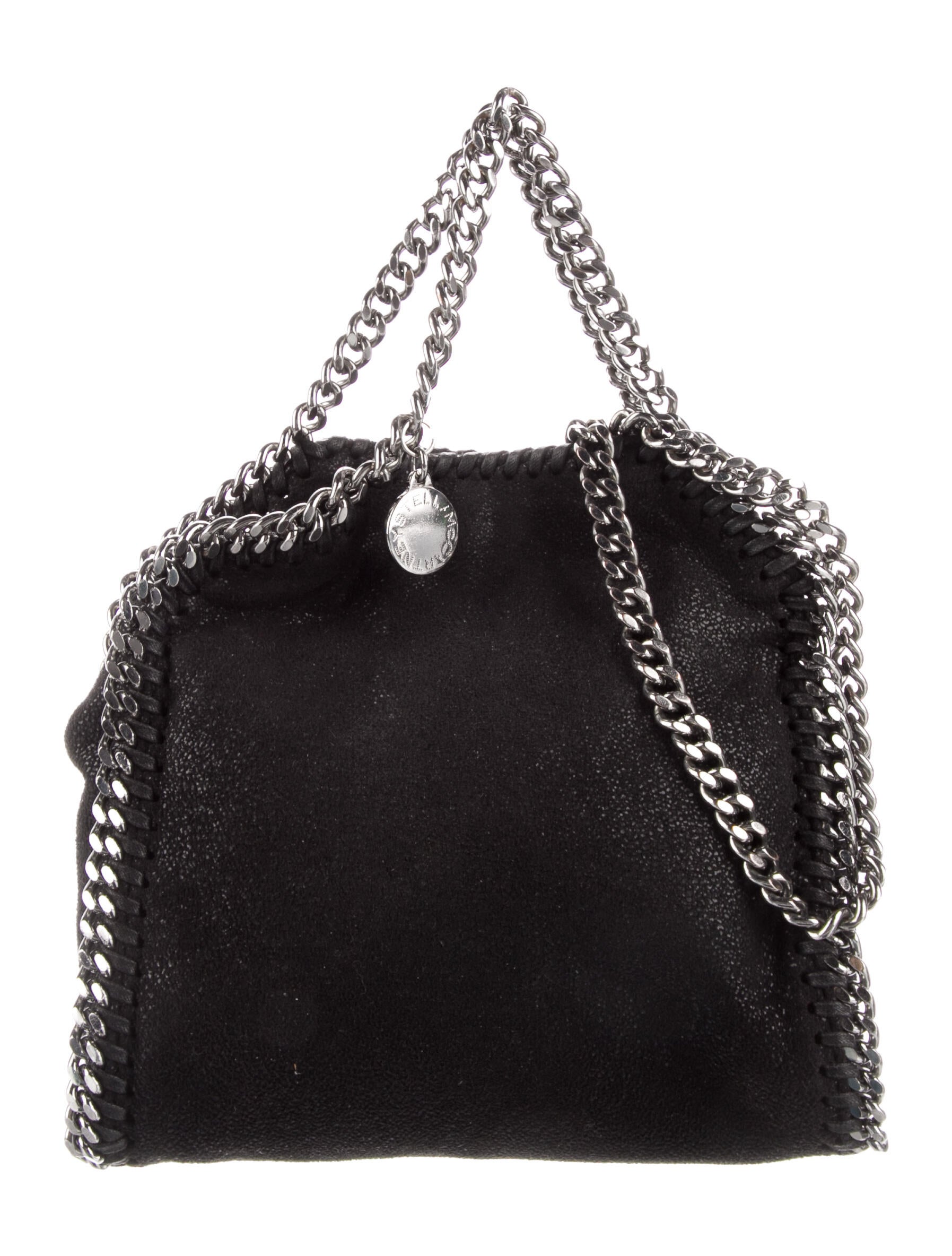 Stella McCartney Chain-Link Vegetarian Suede Crossbody Bag - Black ...