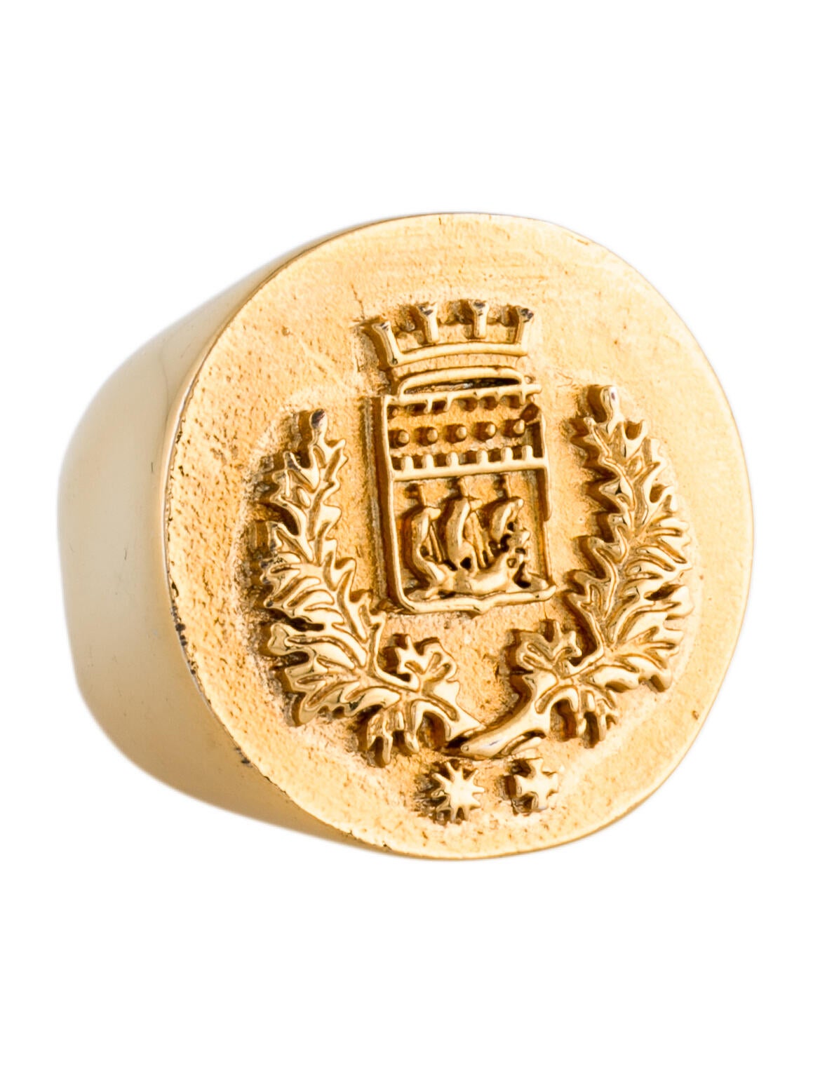 Stella McCartney Embossed Signet Ring - Gold-Tone Metal Signet Ring ...