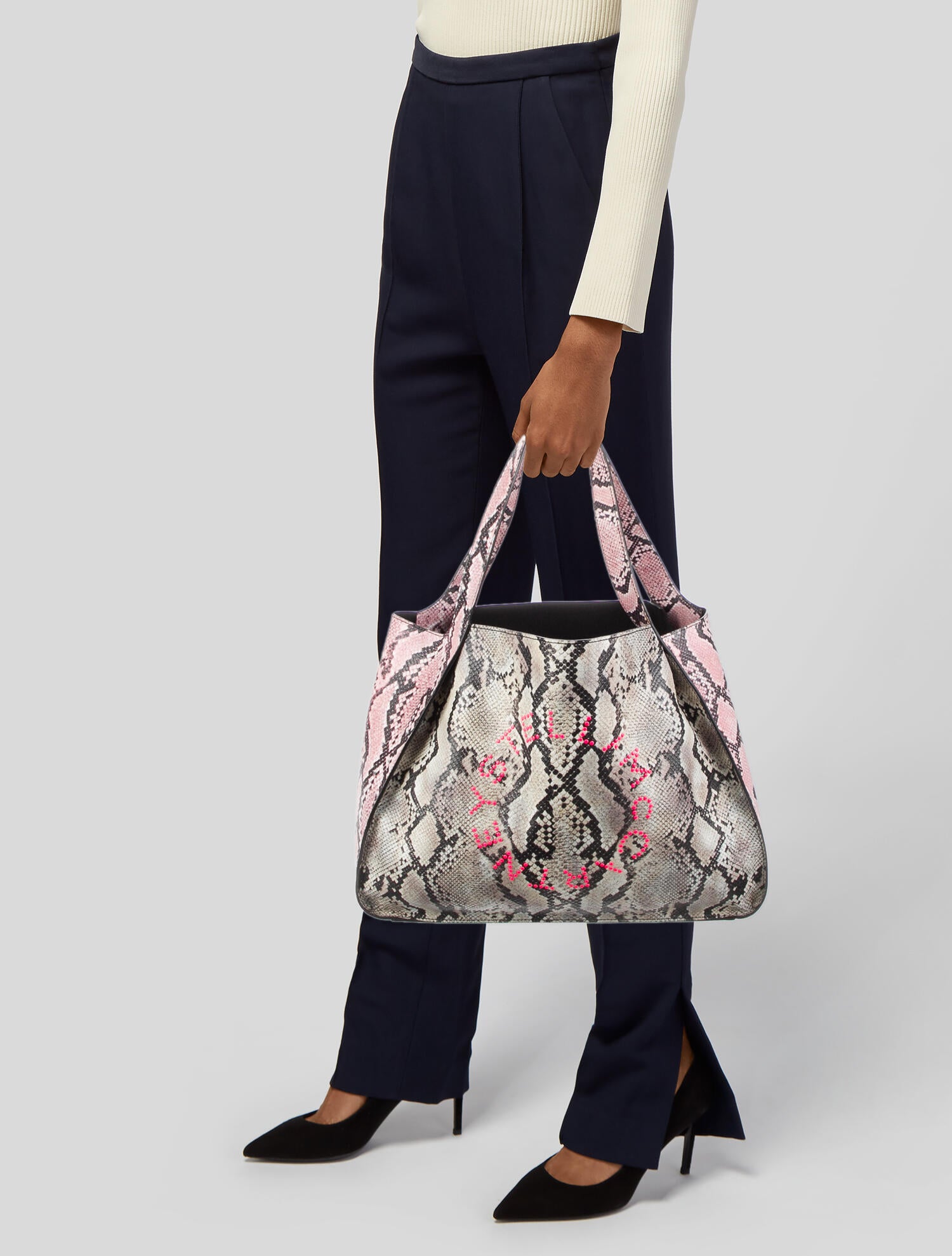 Stella McCartney Vegan Leather Logo Tote - Pink Totes, Handbags ...