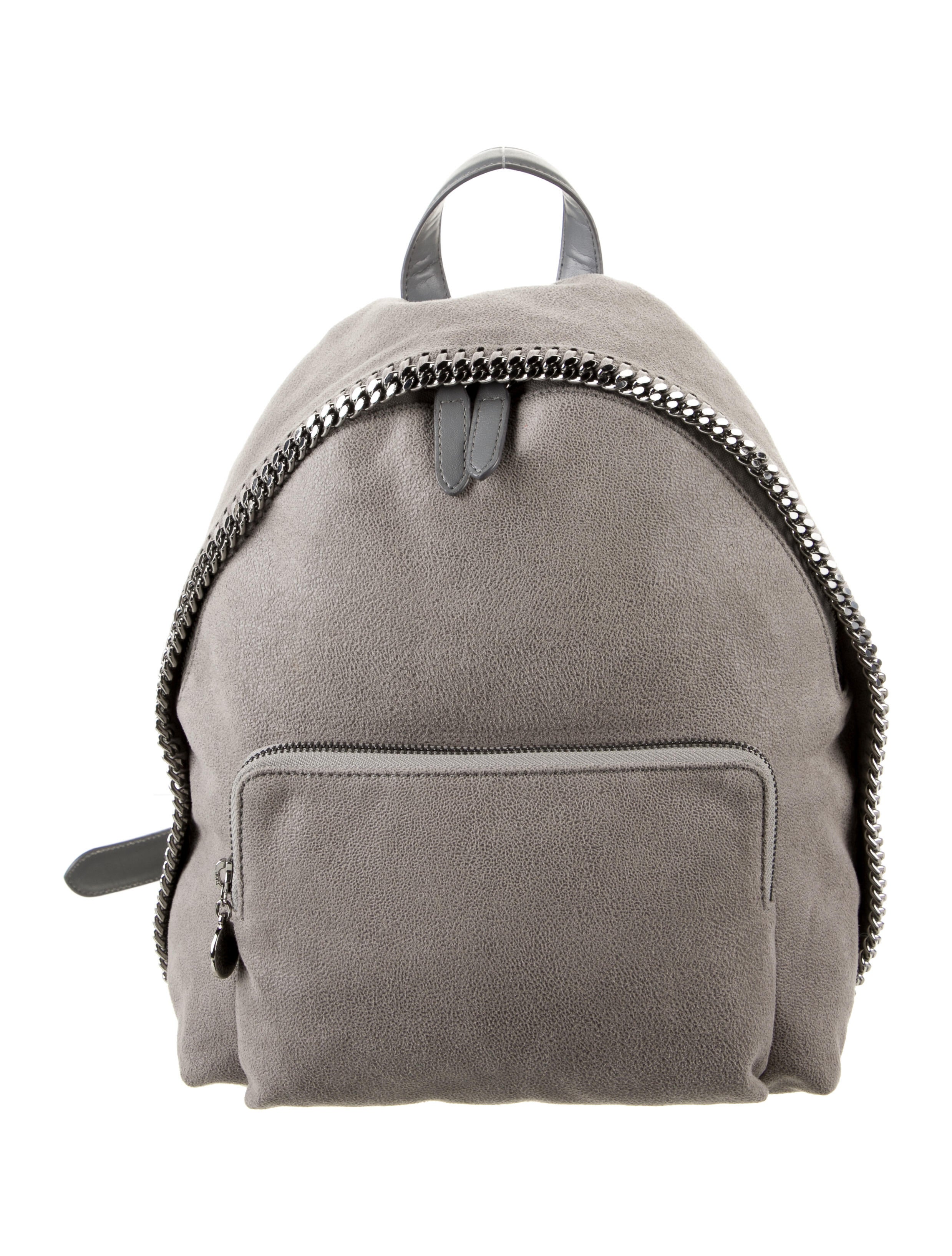 Stella McCartney Vegetarian Suede Backpack - Grey Backpacks, Handbags ...