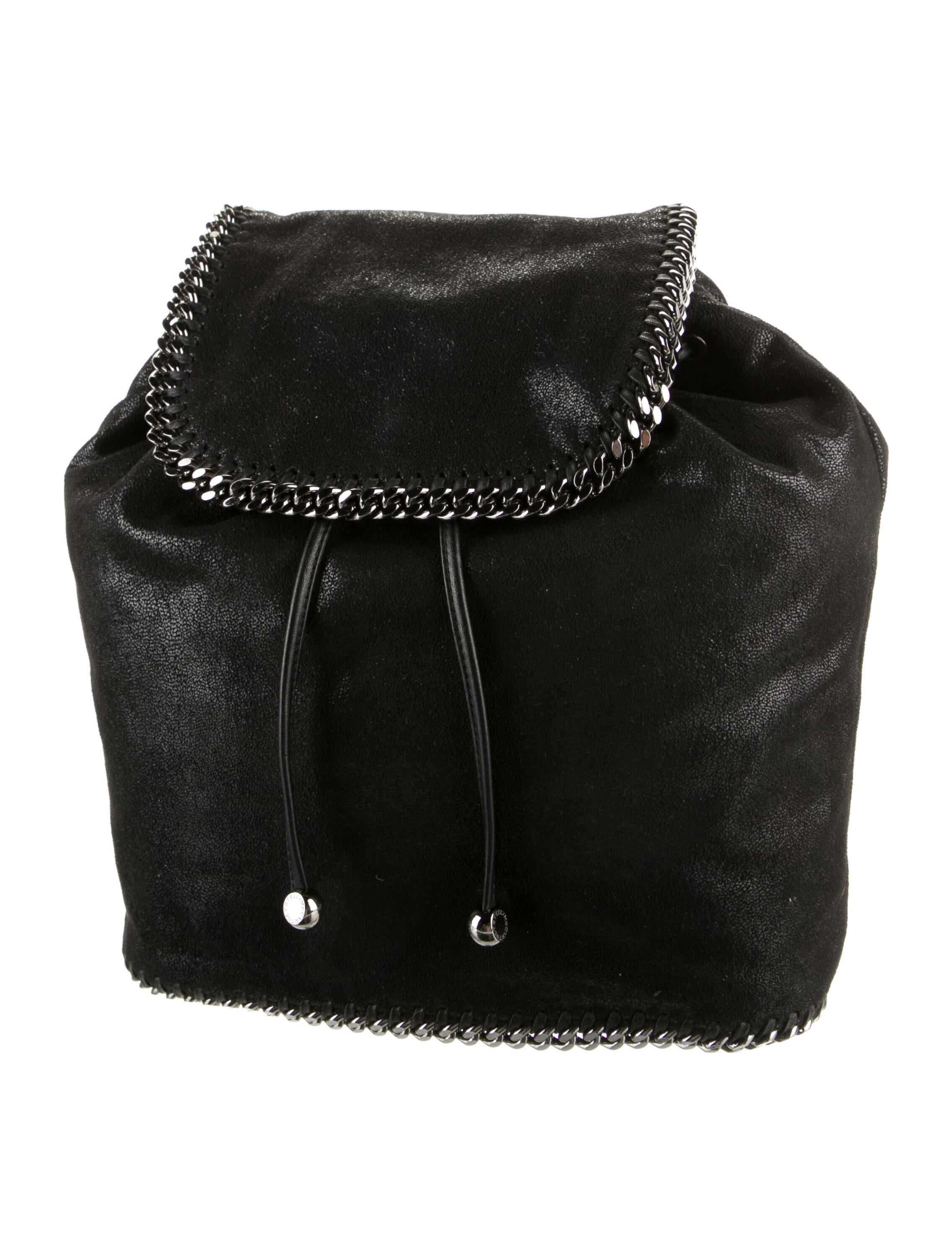 Stella McCartney Vegetarian Suede Backpack - Black Backpacks, Handbags ...