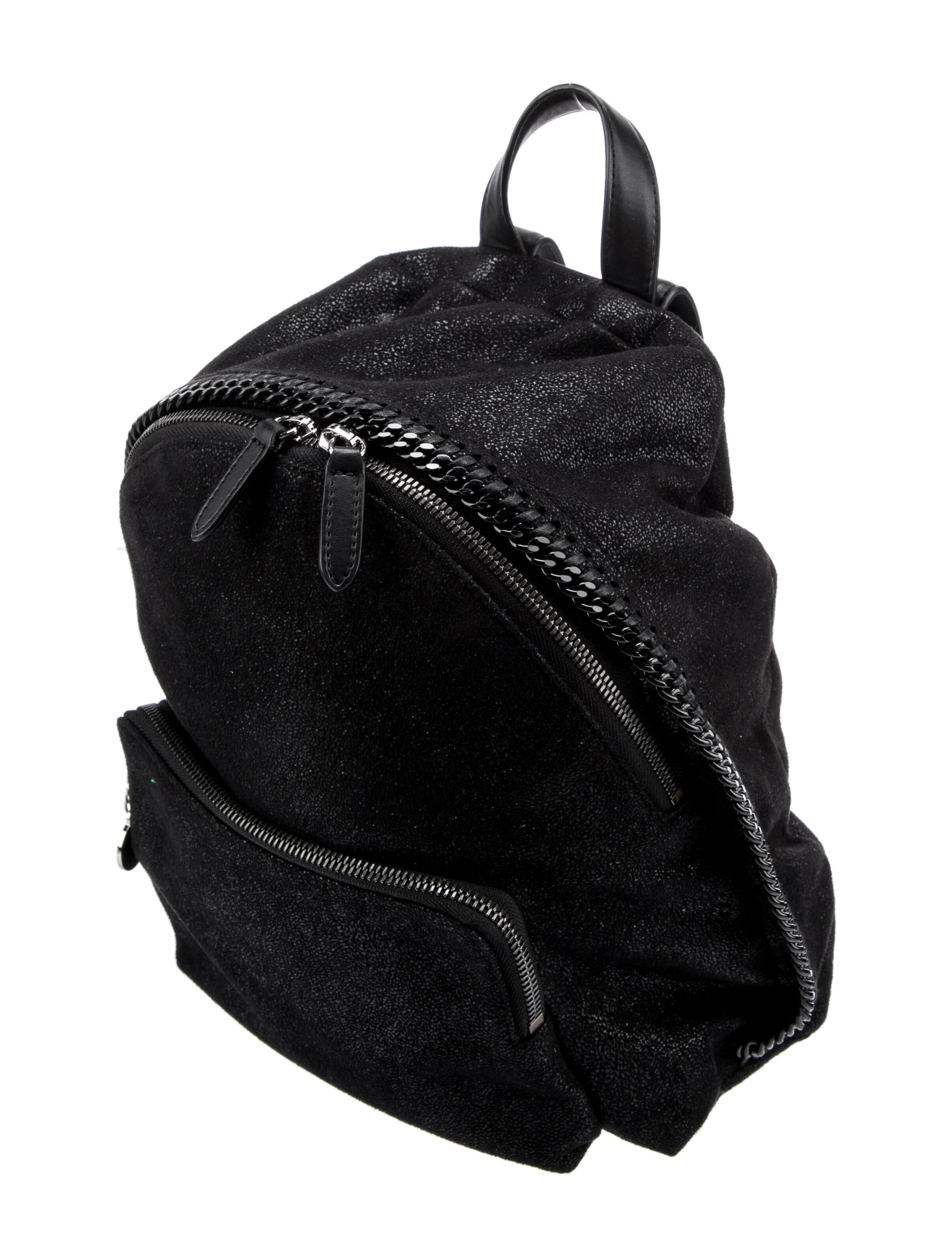 Stella McCartney Vegetarian Suede Backpack - Black Backpacks, Handbags ...