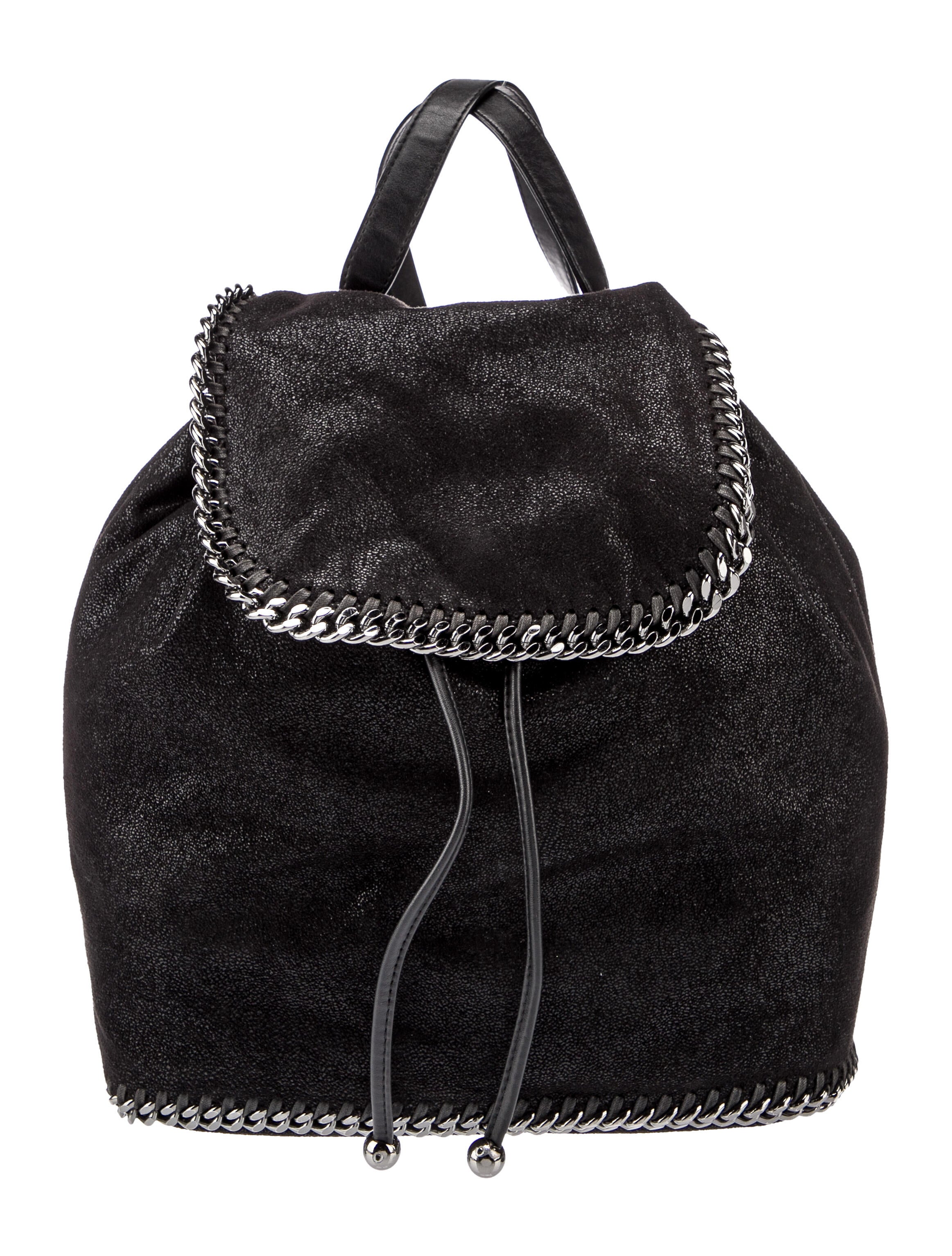 Stella McCartney Vegetarian Suede Backpack - Black Backpacks, Handbags ...