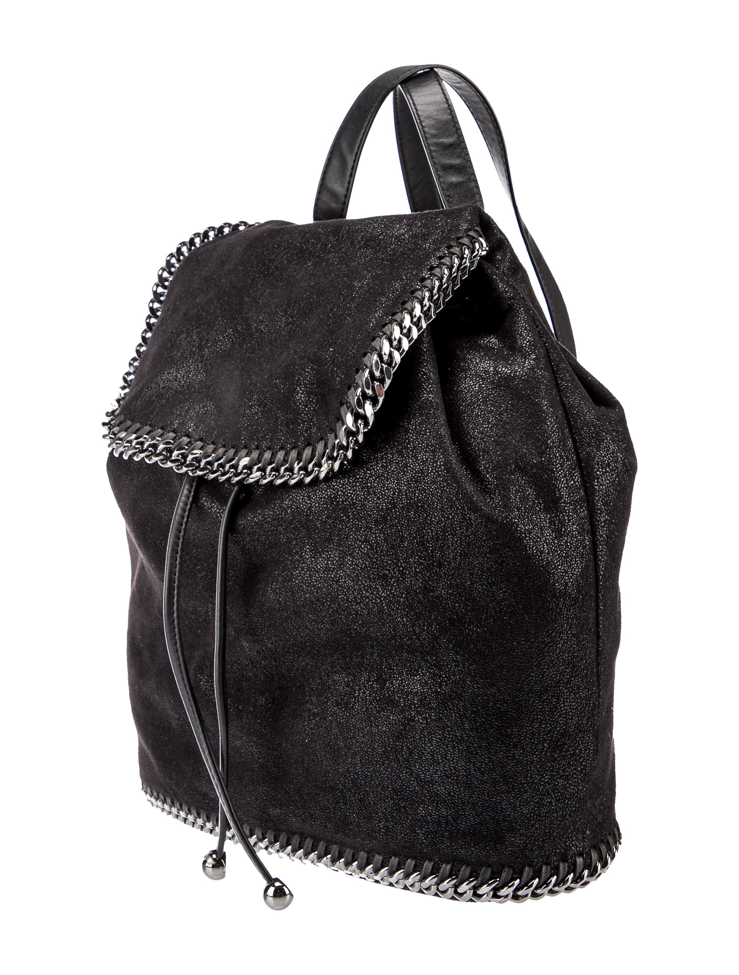 Stella McCartney Vegetarian Suede Backpack - Black Backpacks, Handbags ...
