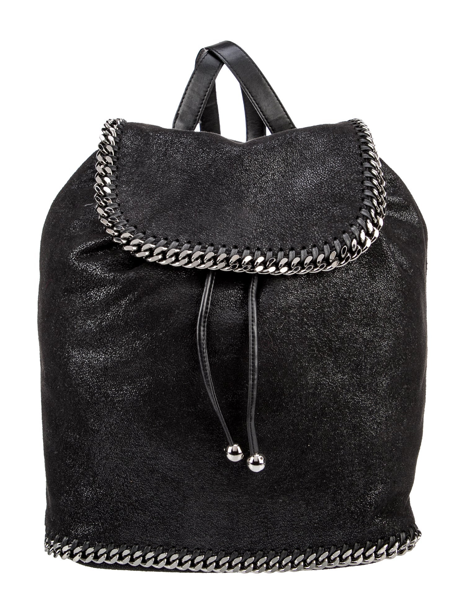 Stella McCartney Chain-Link Suede Backpack - Black Backpacks, Handbags ...