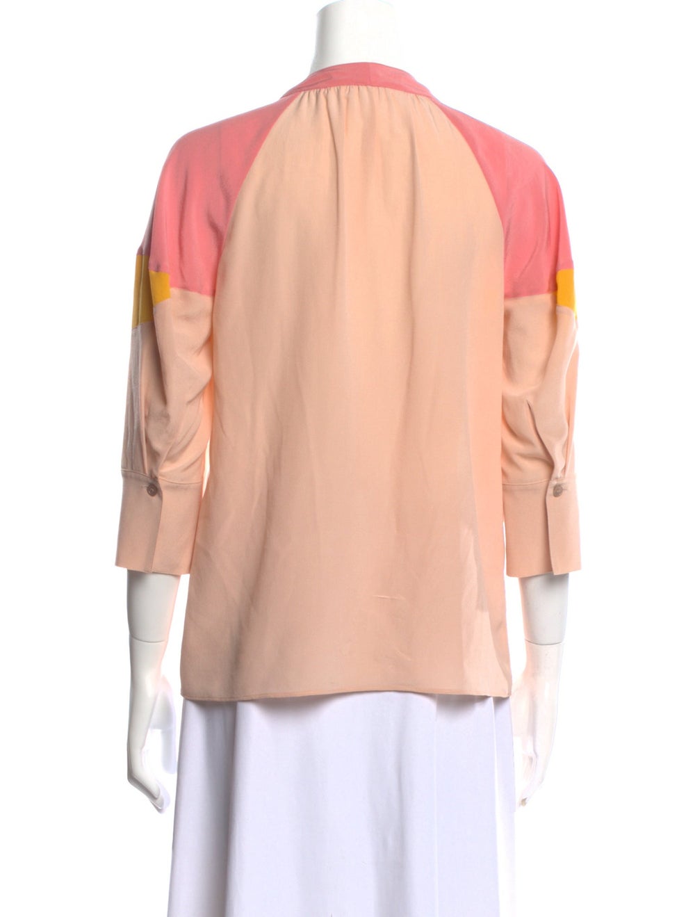 Stella McCartney Silk Colorblock Pattern Blouse - Gem