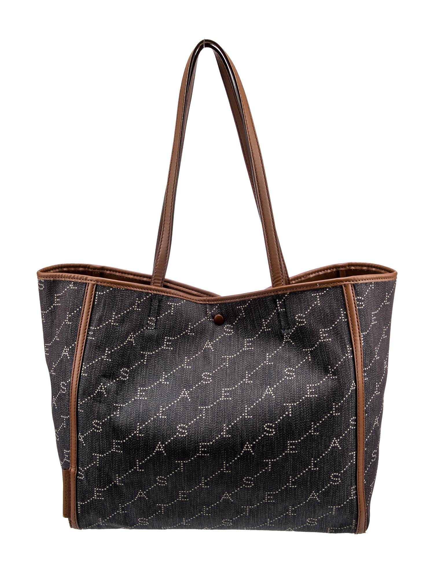 Stella McCartney Denim Pattern Printed Totes Bag - Grey Totes, Handbags ...