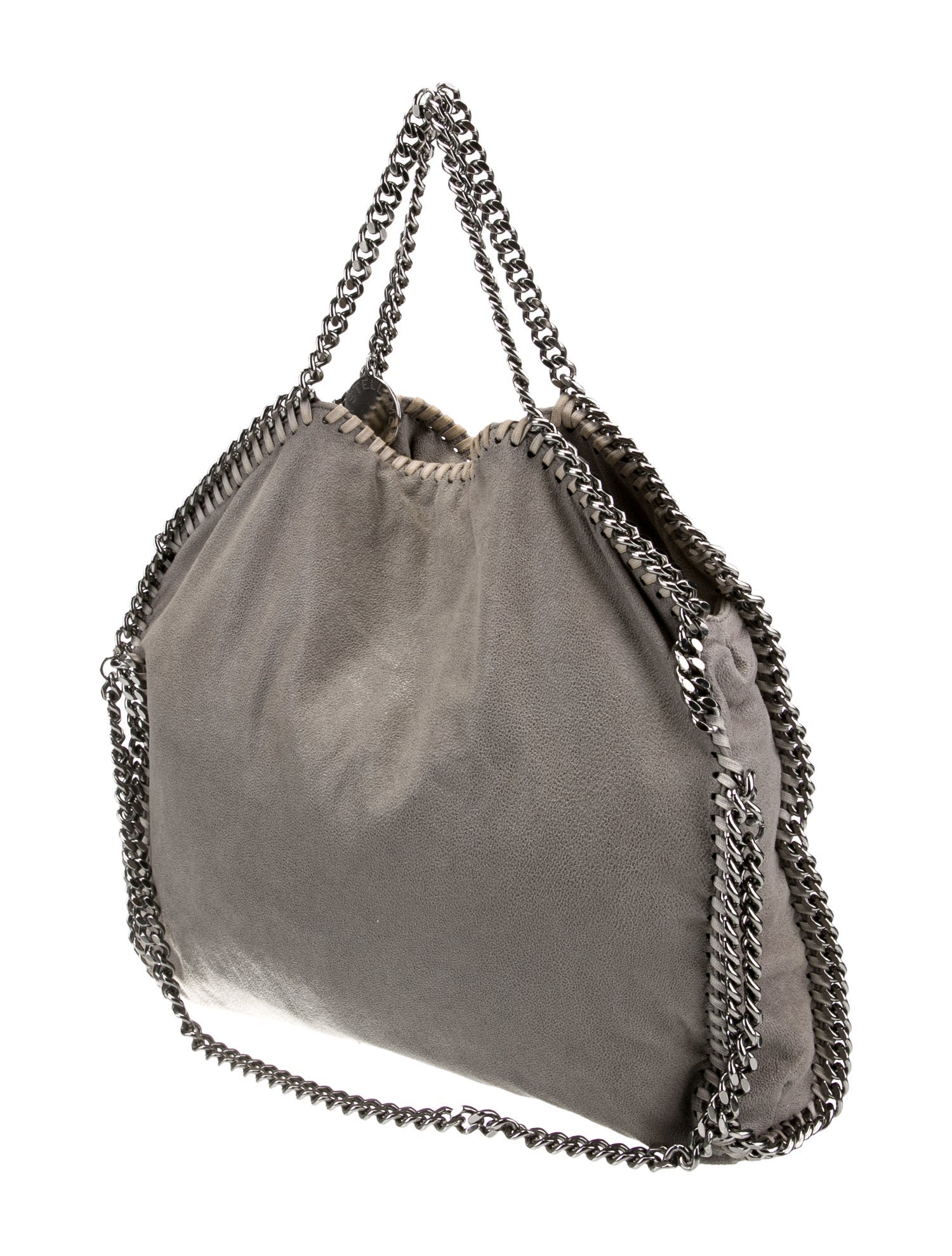 Stella McCartney Suede Chain Link Handle Bag - Grey Handle Bags ...