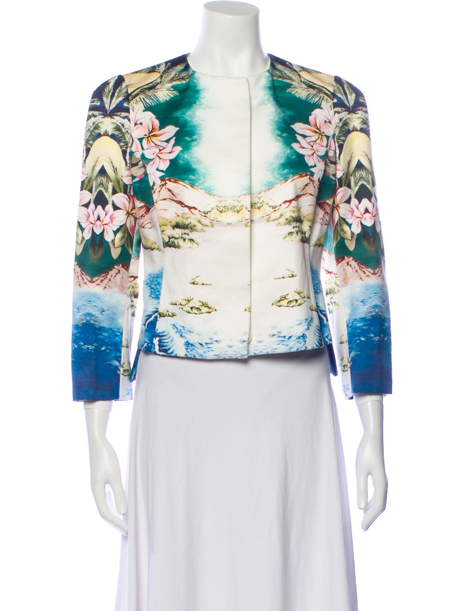Rena Lange Floral Print Evening Jacket - Neutrals Jackets, Clothing ...