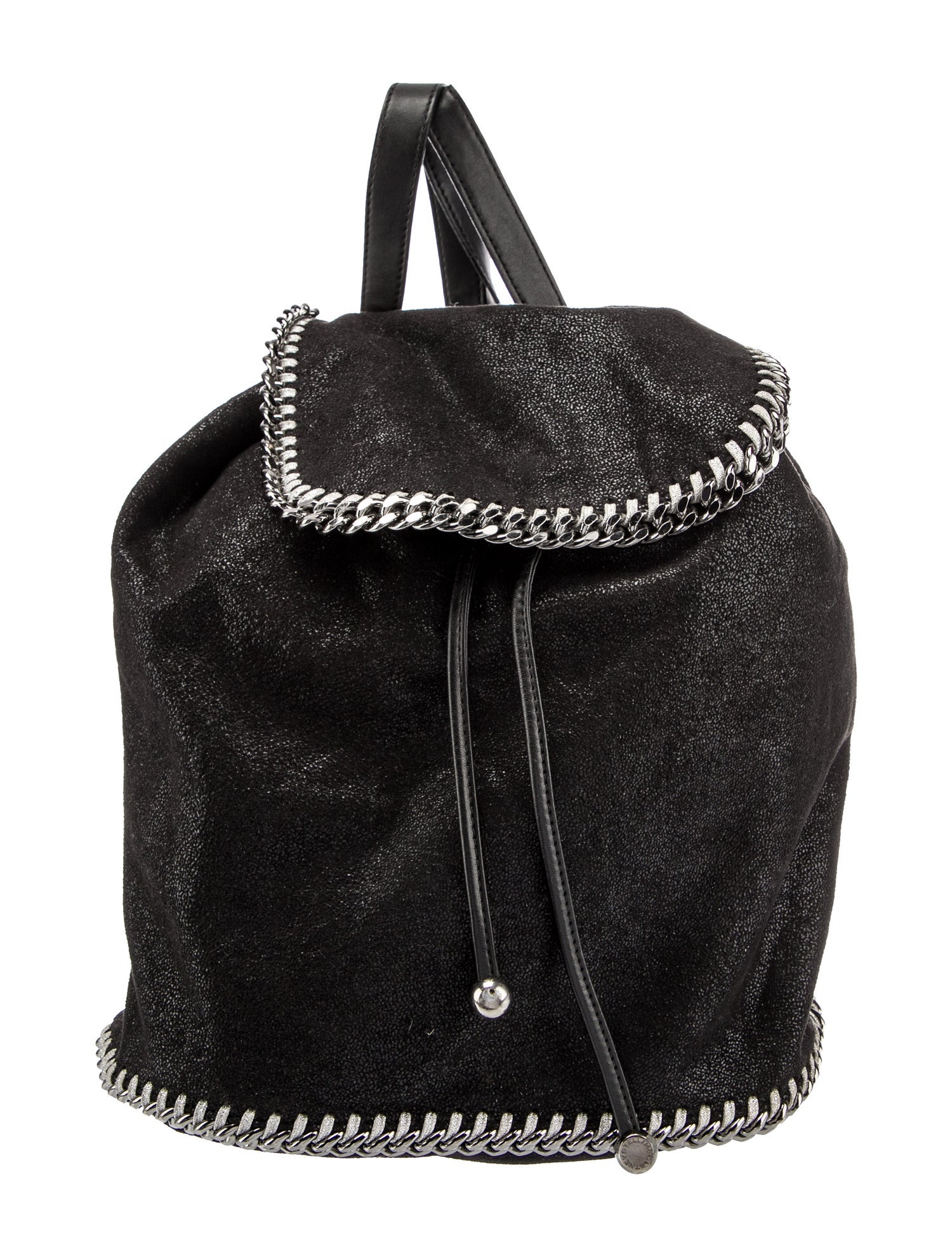 Stella McCartney Vegetarian Suede Backpack - Black Backpacks, Handbags ...