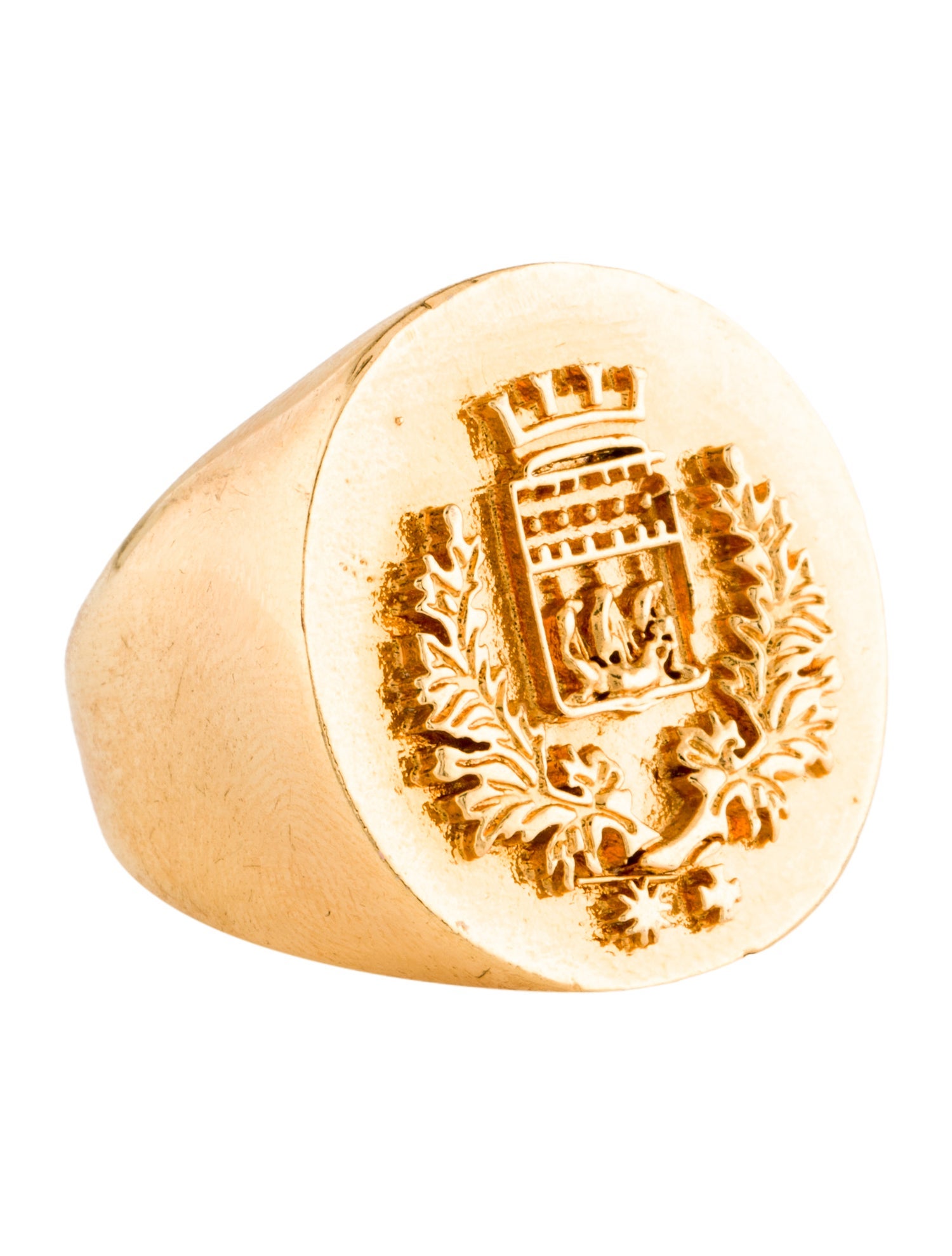 Stella McCartney Embossed Signet Ring - Gold-Plated Signet Ring, Rings ...
