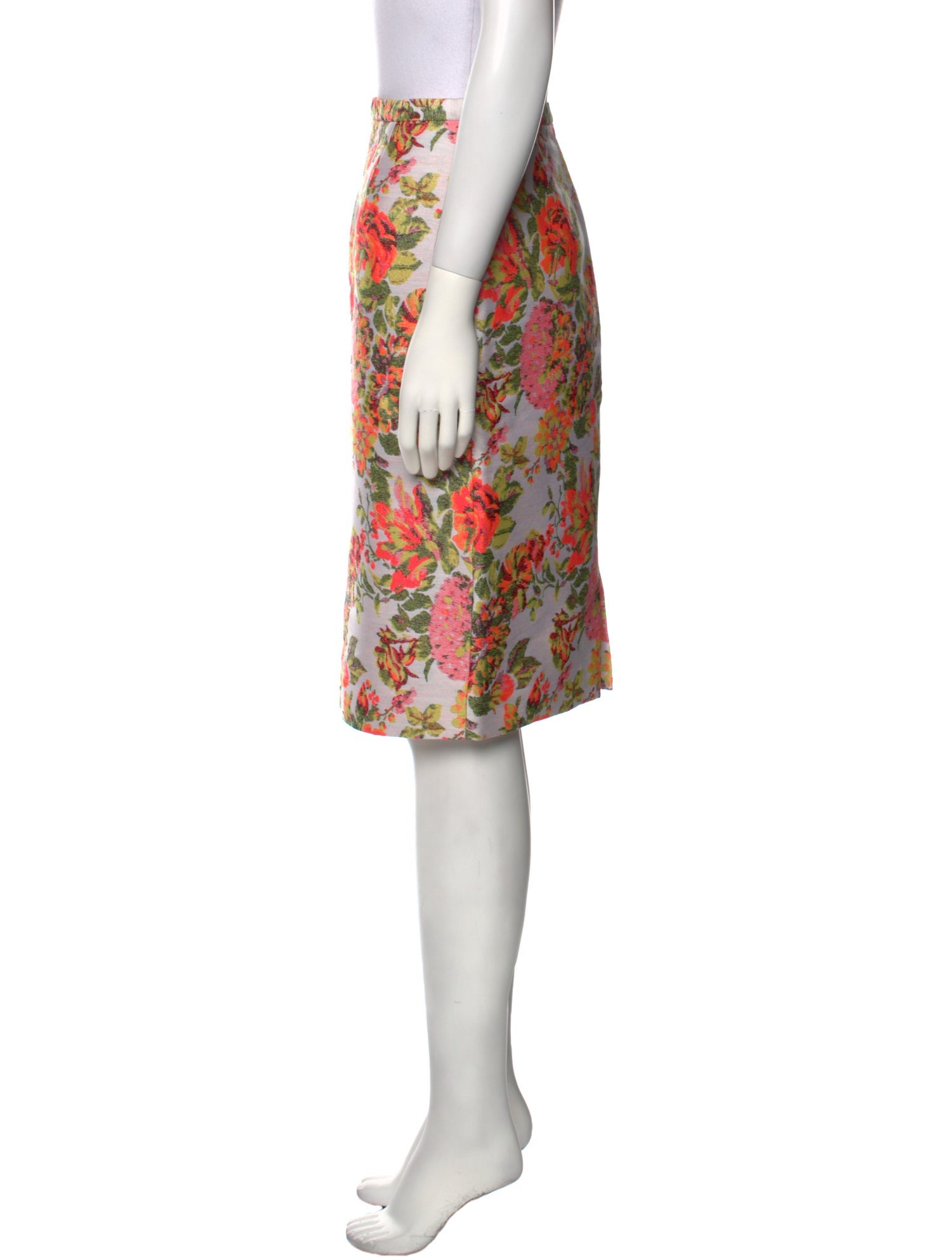 Stella McCartney Floral Print Knee-Length Skirt w/ Tags - Green Skirts, Clothing - STL278500 ...