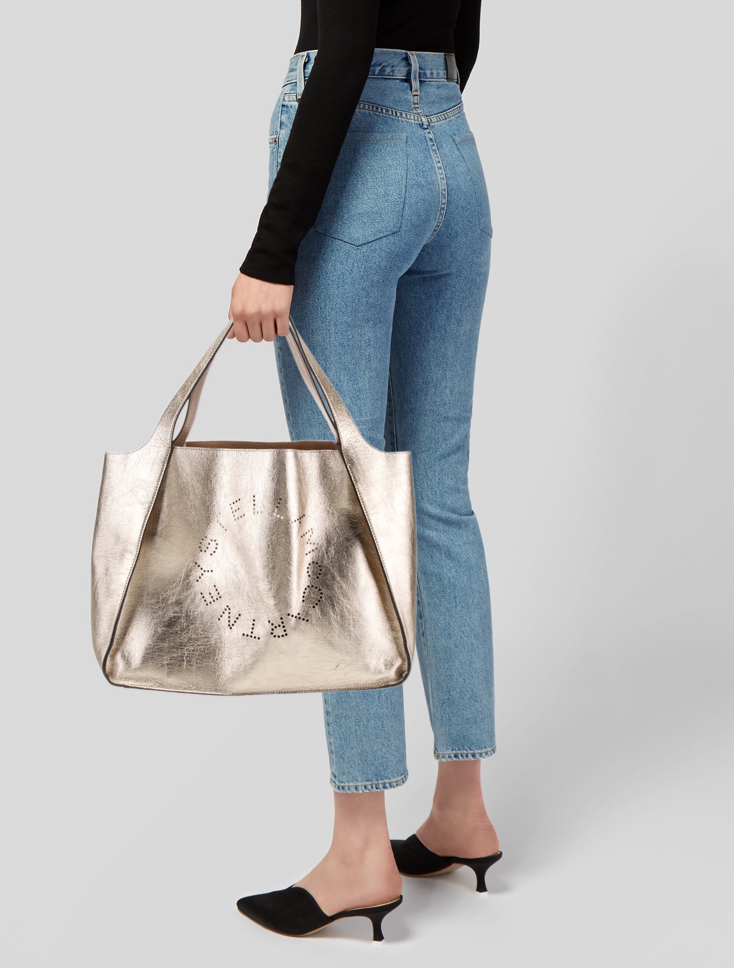 Stella McCartney Vegetarian Leather Tote - Metallic Totes, Handbags ...