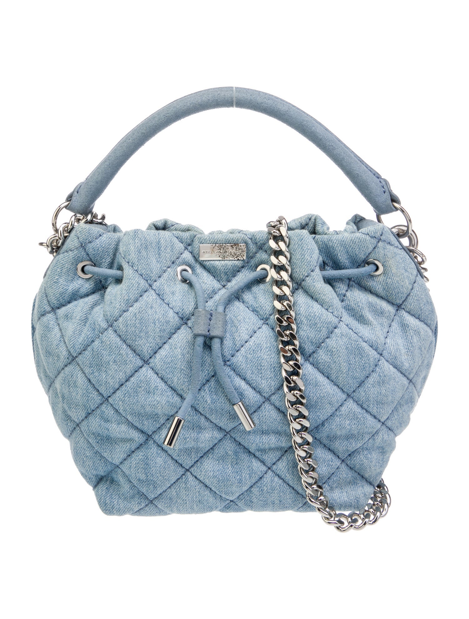 Stella McCartney Denim Bucket Bag - Blue Bucket Bags, Handbags ...