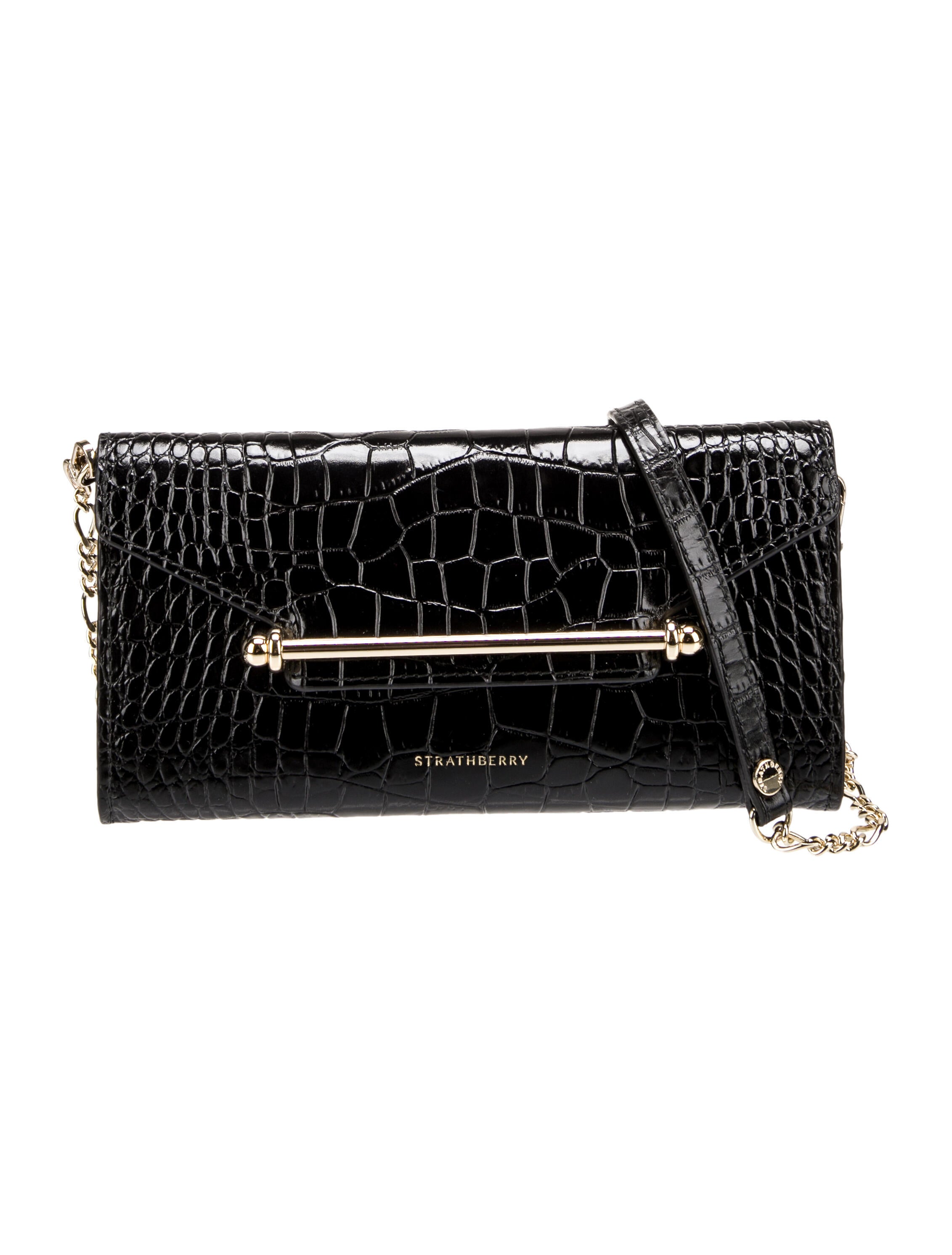 Strathberry Animal Print Wallet on Chain w/ Tags - Black Wallets ...