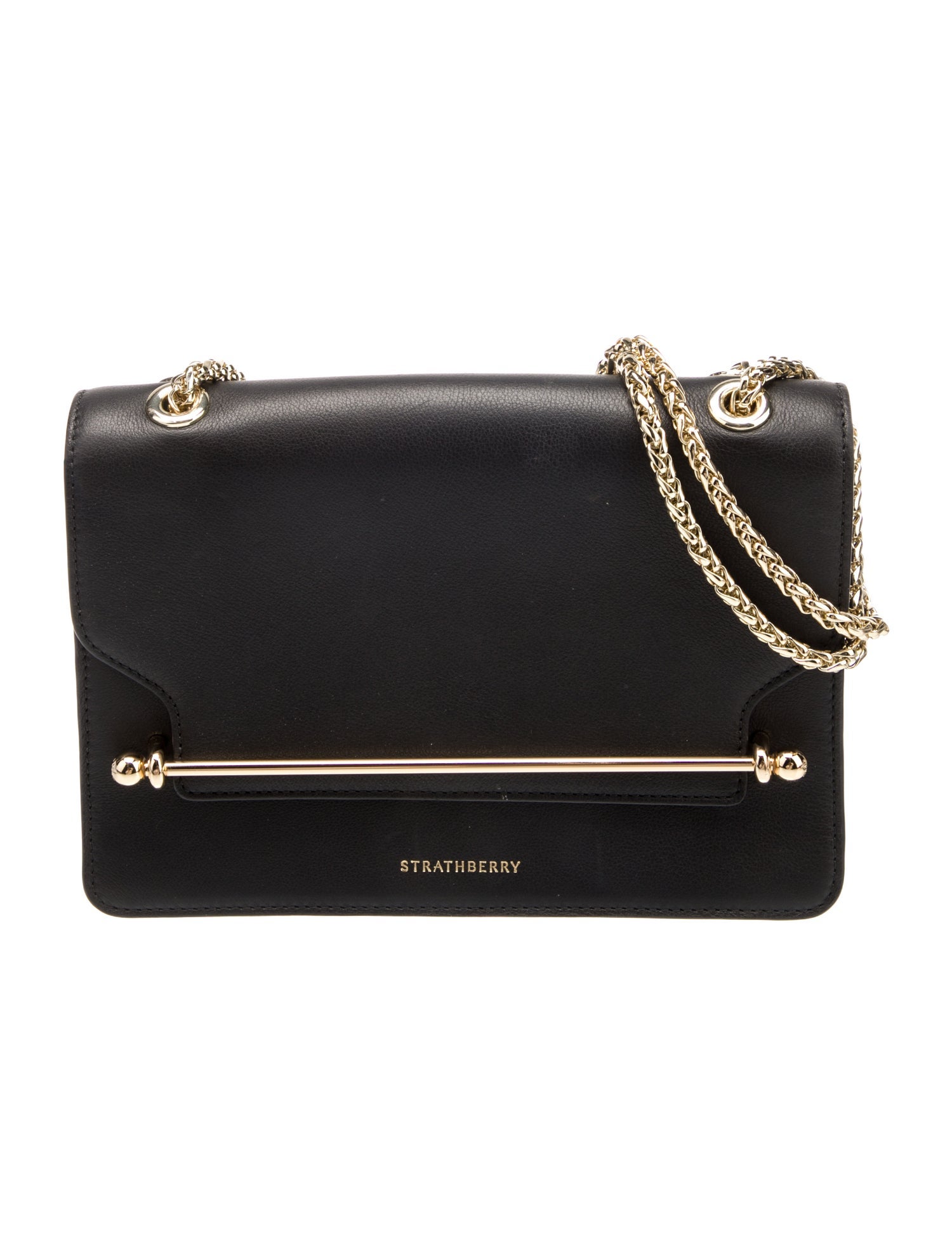Strathberry Leather Evening Bag - Black Crossbody Bags, Handbags ...