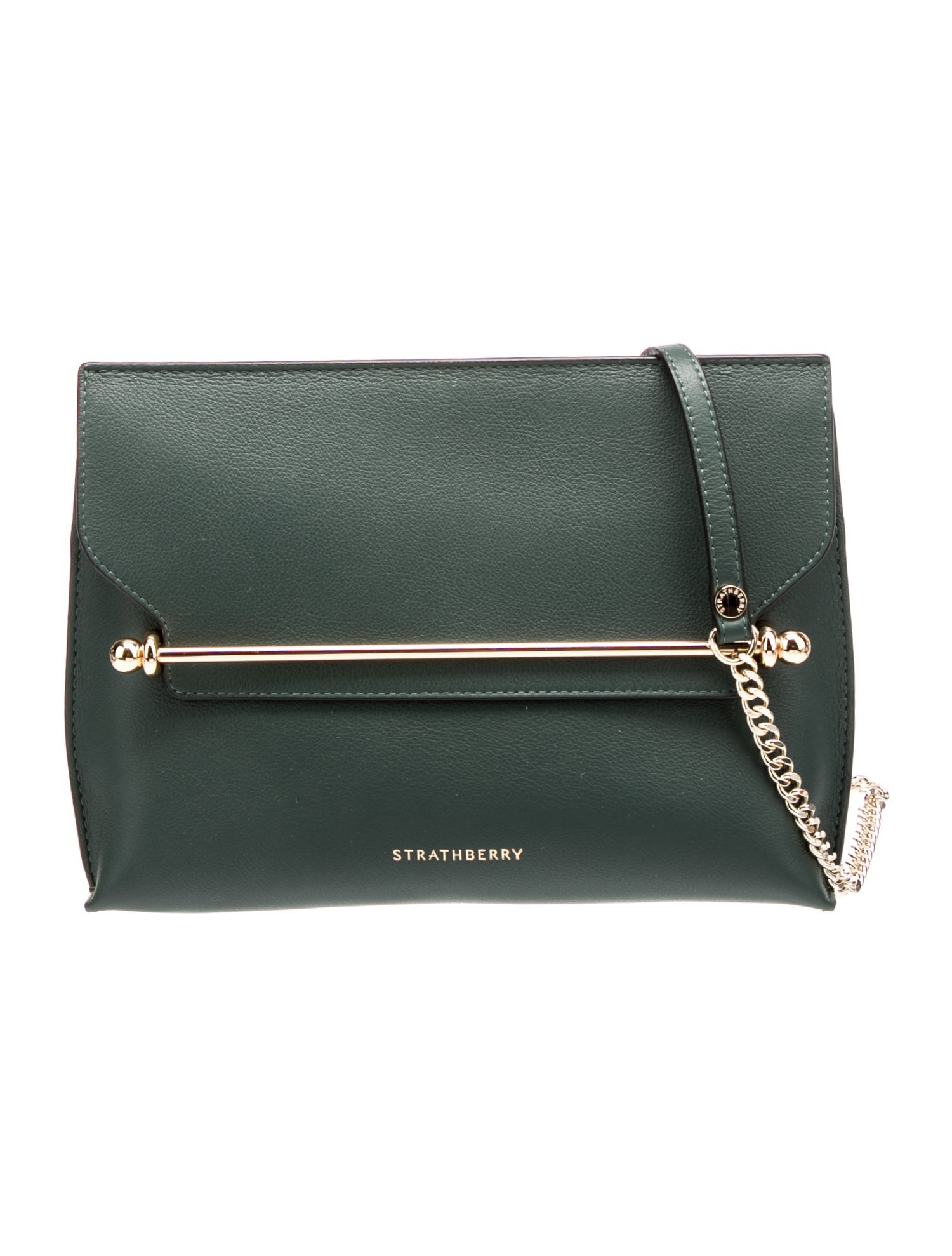 Strathberry Leather Shoulder Bag - Green Shoulder Bags, Handbags ...
