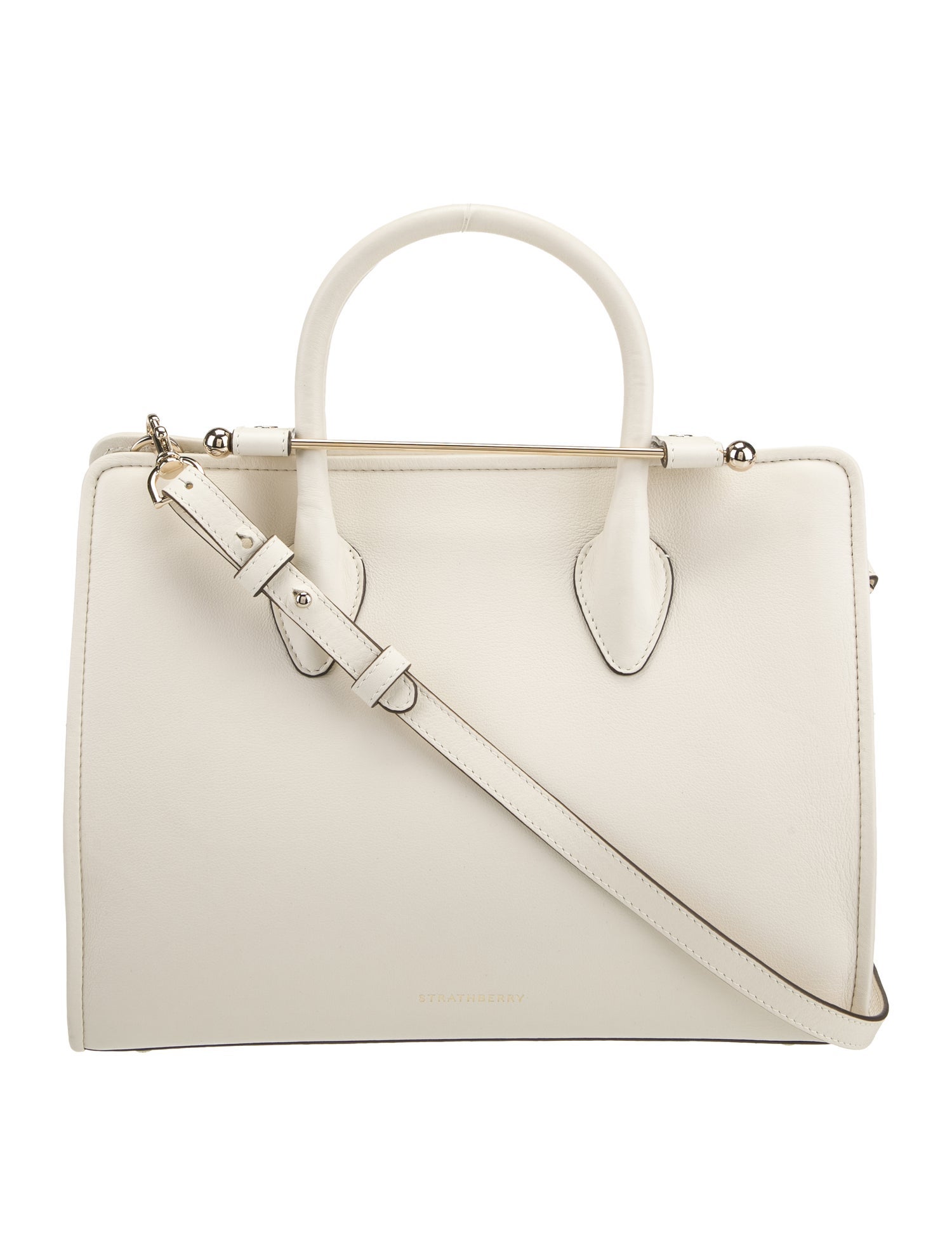 Strathberry Leather Top Handle Bag - White Handle Bags, Handbags ...
