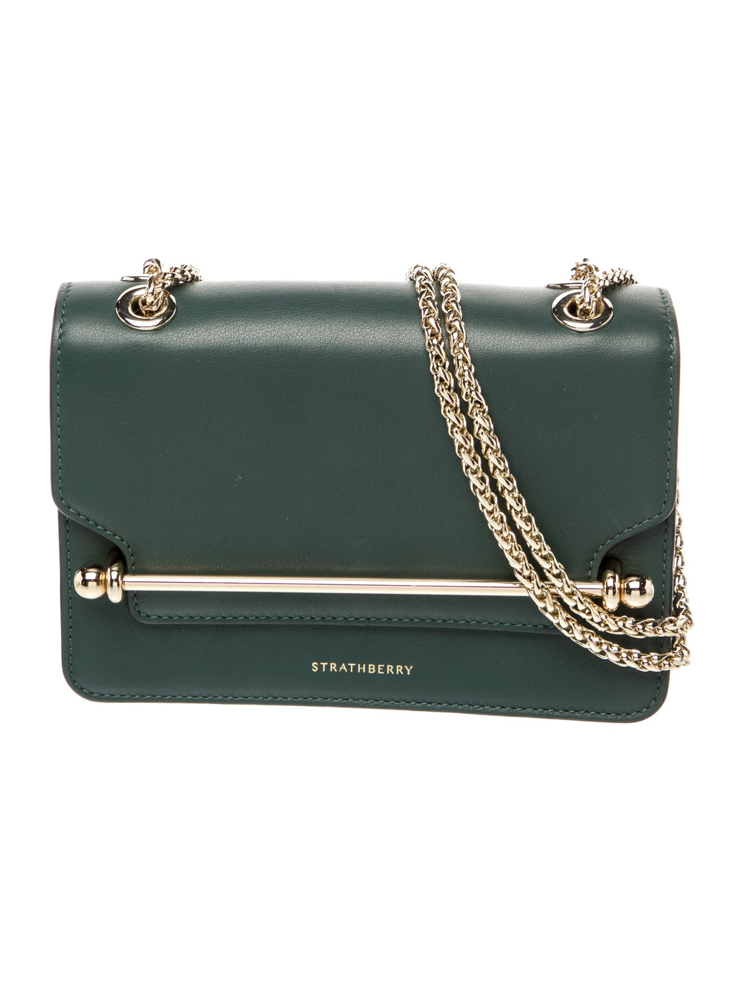 Strathberry Leather Shoulder Bag - Green Shoulder Bags, Handbags ...