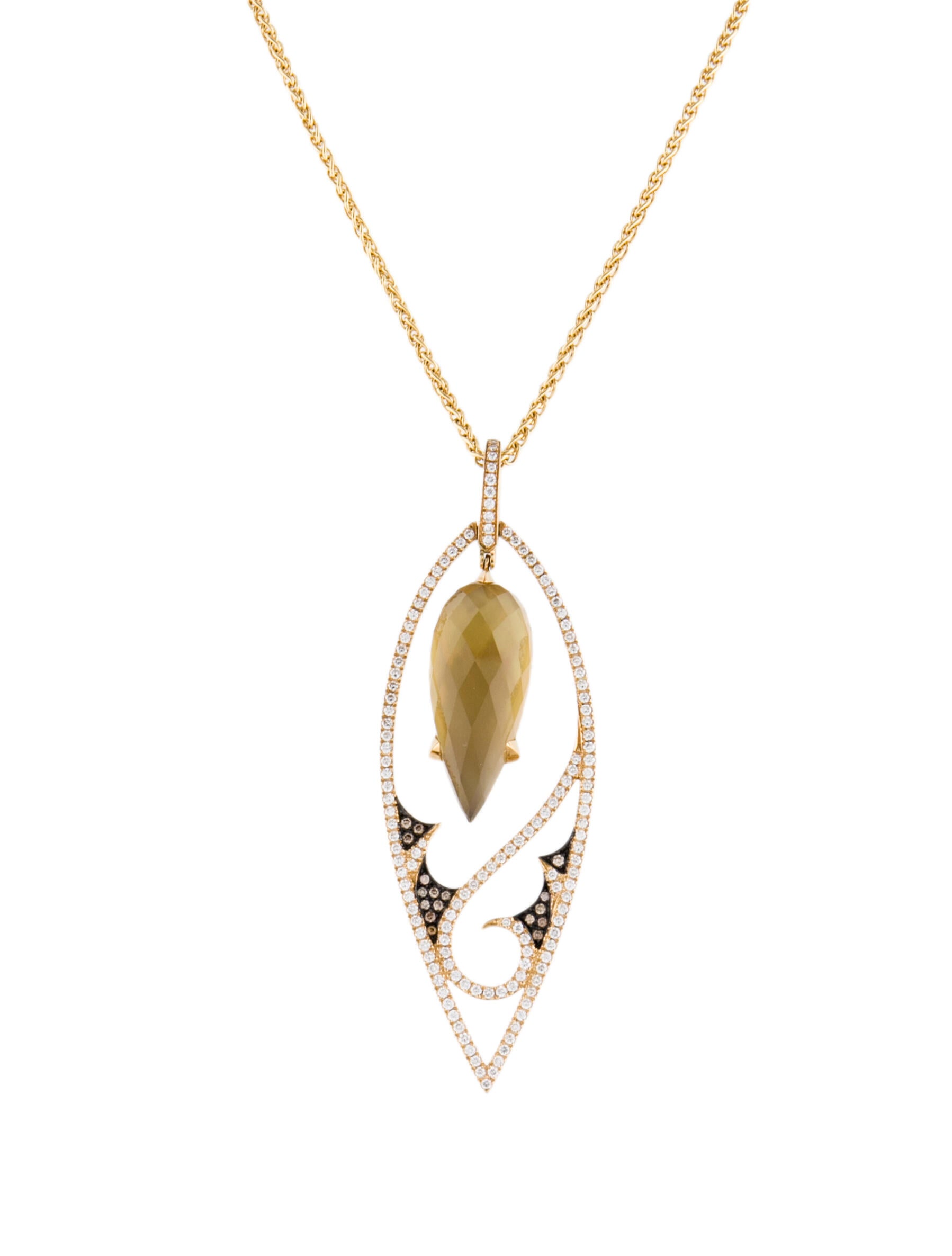 Stephen Webster 18K Mother of Pearl Doublet & Diamond Pendant Necklace ...