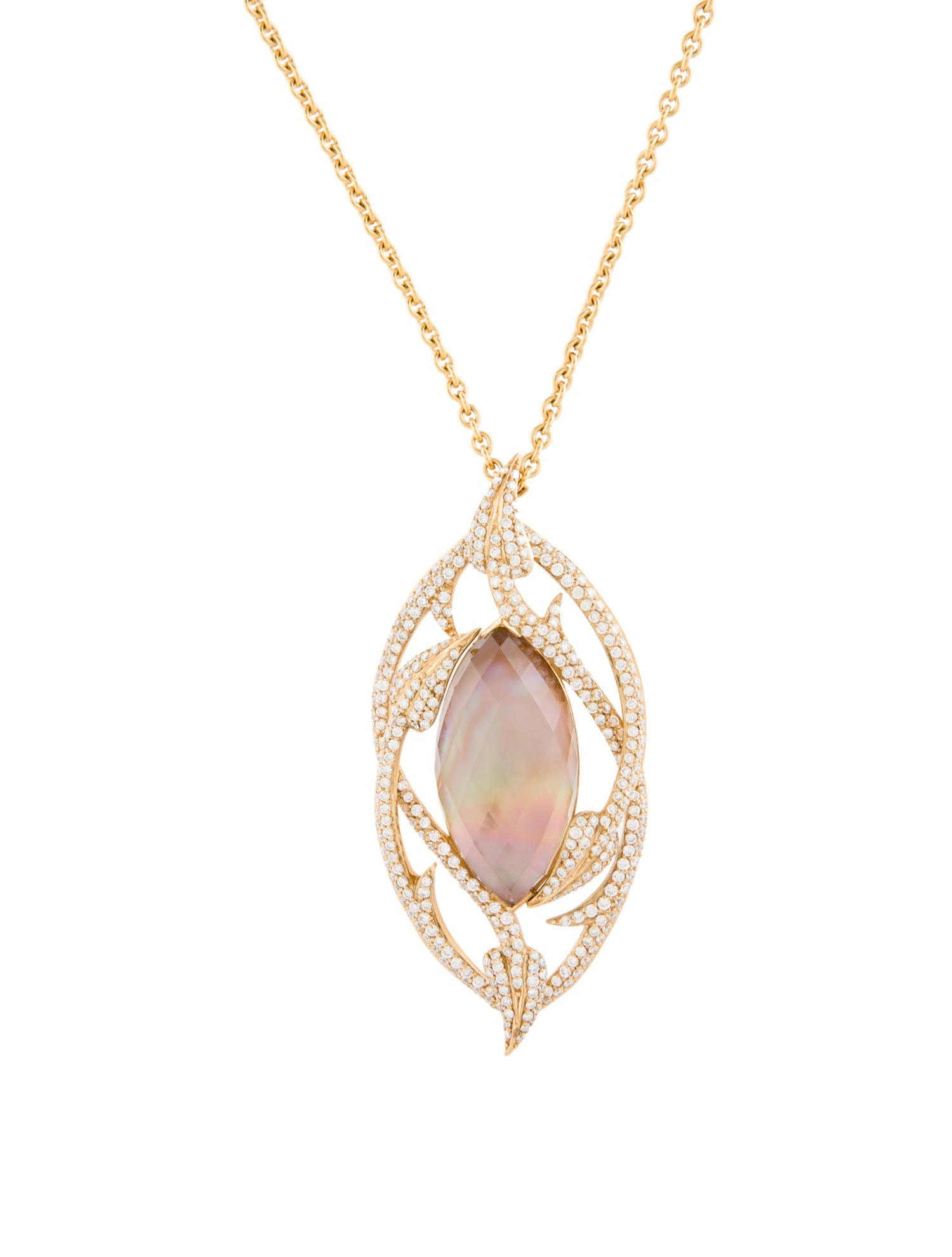 Stephen Webster 18K Mother of Pearl Doublet & Diamond Pendant Necklace ...