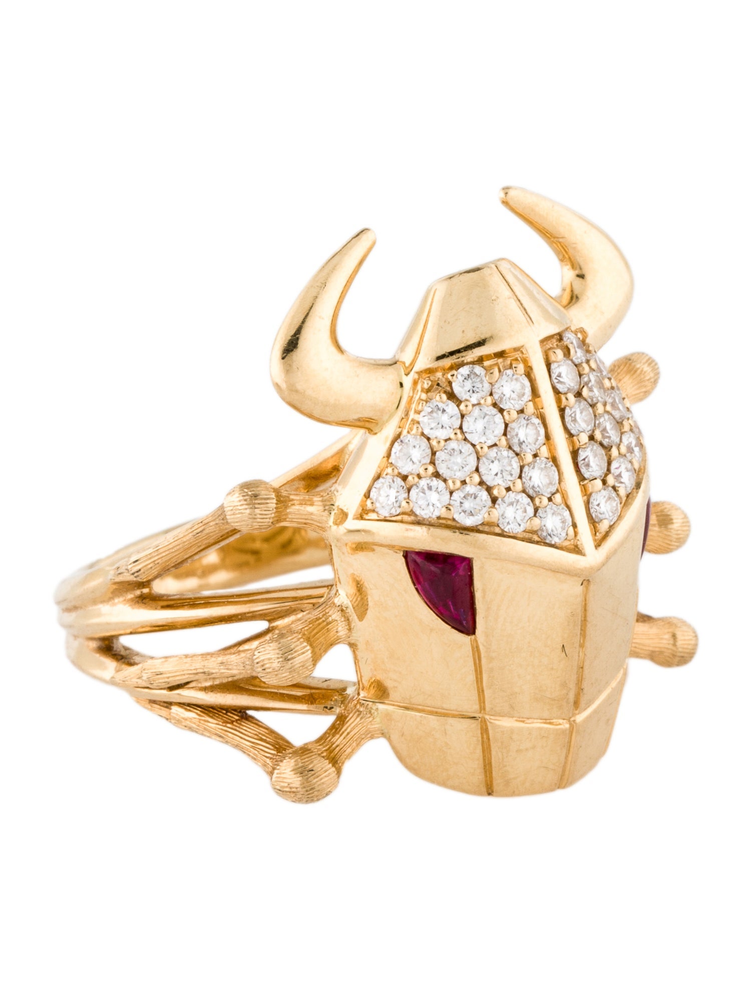 Stephen Webster 18K Ruby & Diamond Jitterbug Toro Beetle Cocktail Ring ...