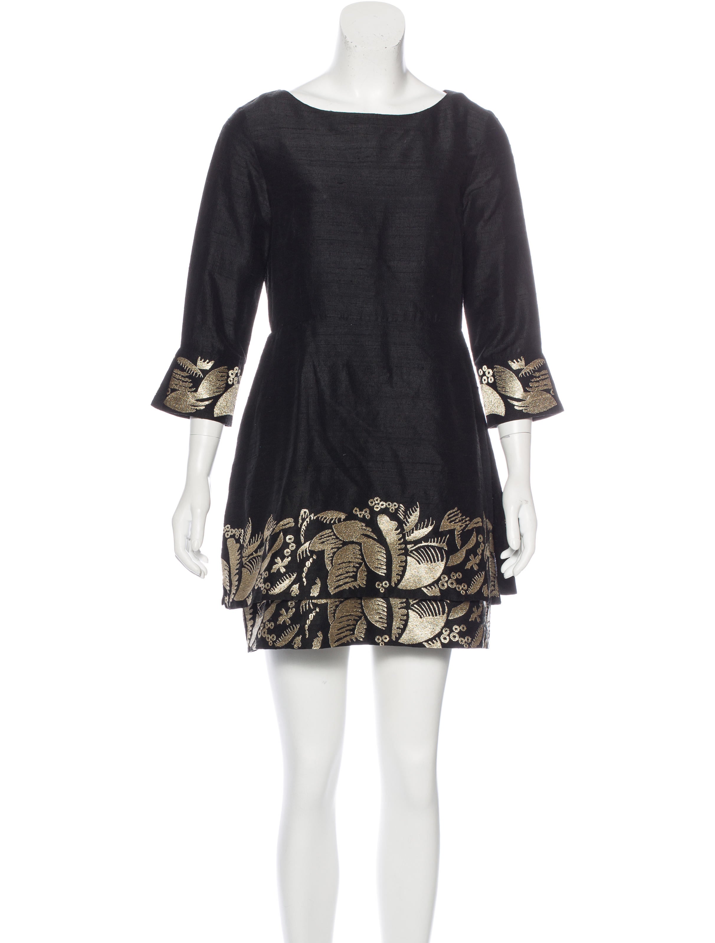 Suno Silk Embroidered Dress - Black Dresses, Clothing - SUN24397 | The ...