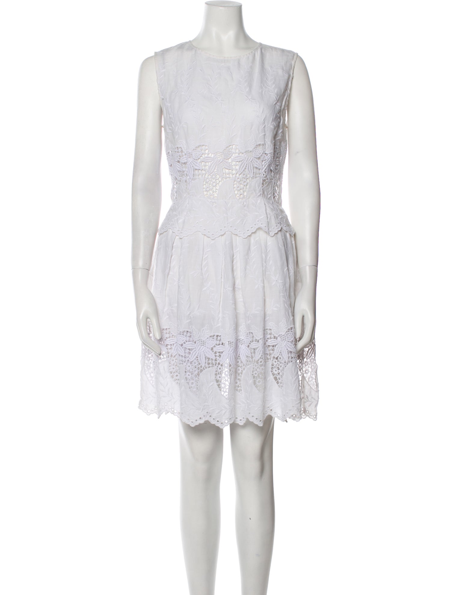 Suno Scoop Neck Knee-Length Dress - White Dresses, Clothing - SUN32088 ...