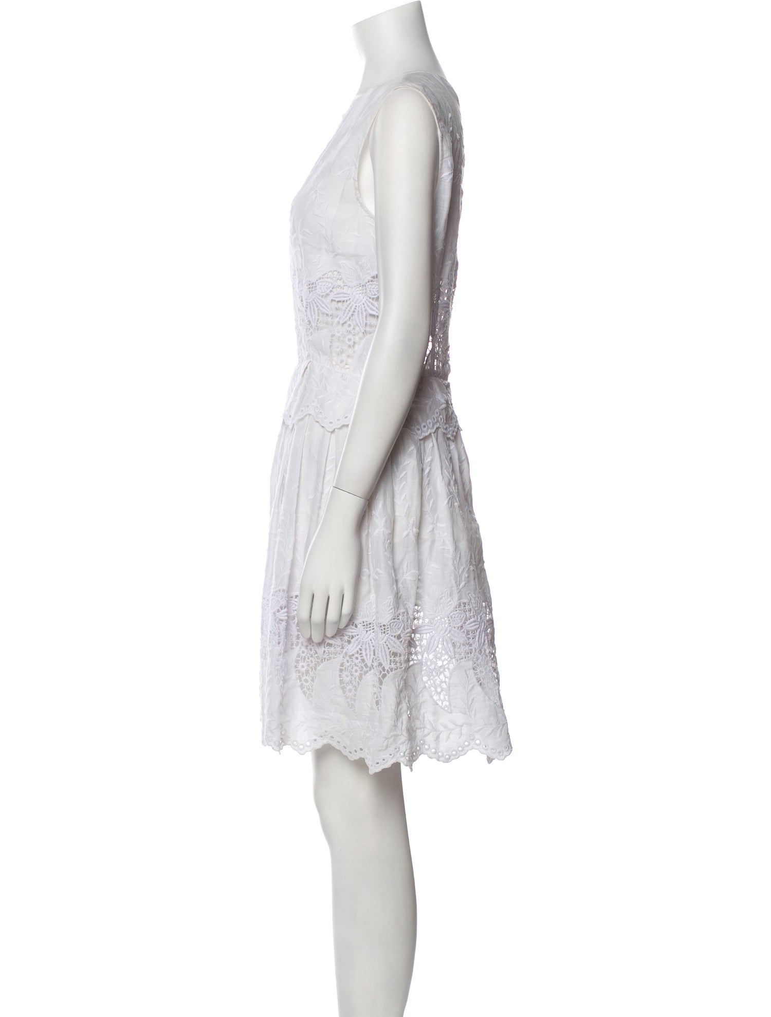 Suno Scoop Neck Knee-Length Dress - White Dresses, Clothing - SUN32088 ...
