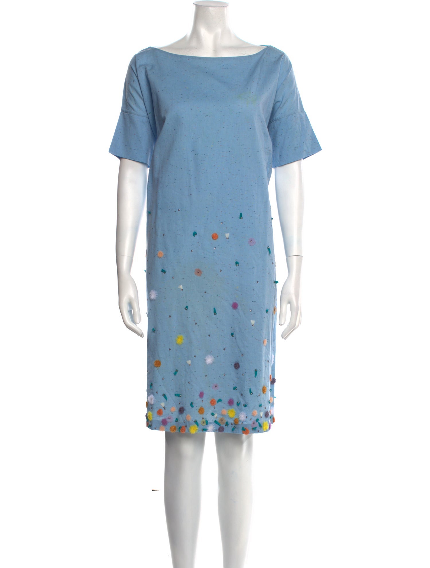 Suno Bateau Neckline Knee-Length Dress - Blue Dresses, Clothing ...