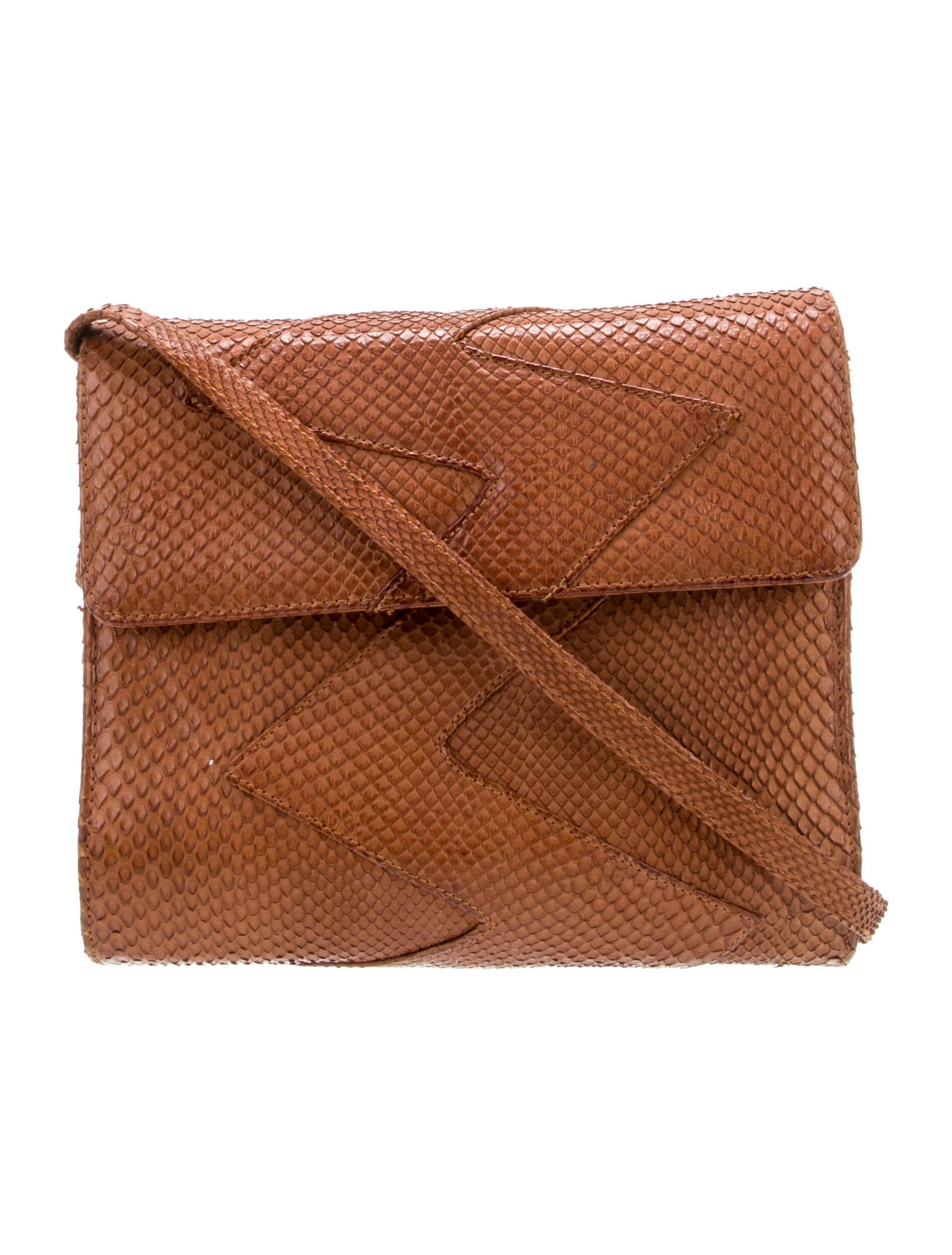 Susan Bennis/Warren Edwards Python Crossbody Bag - Brown Crossbody Bags, Handbags - SUSWA20702 ...