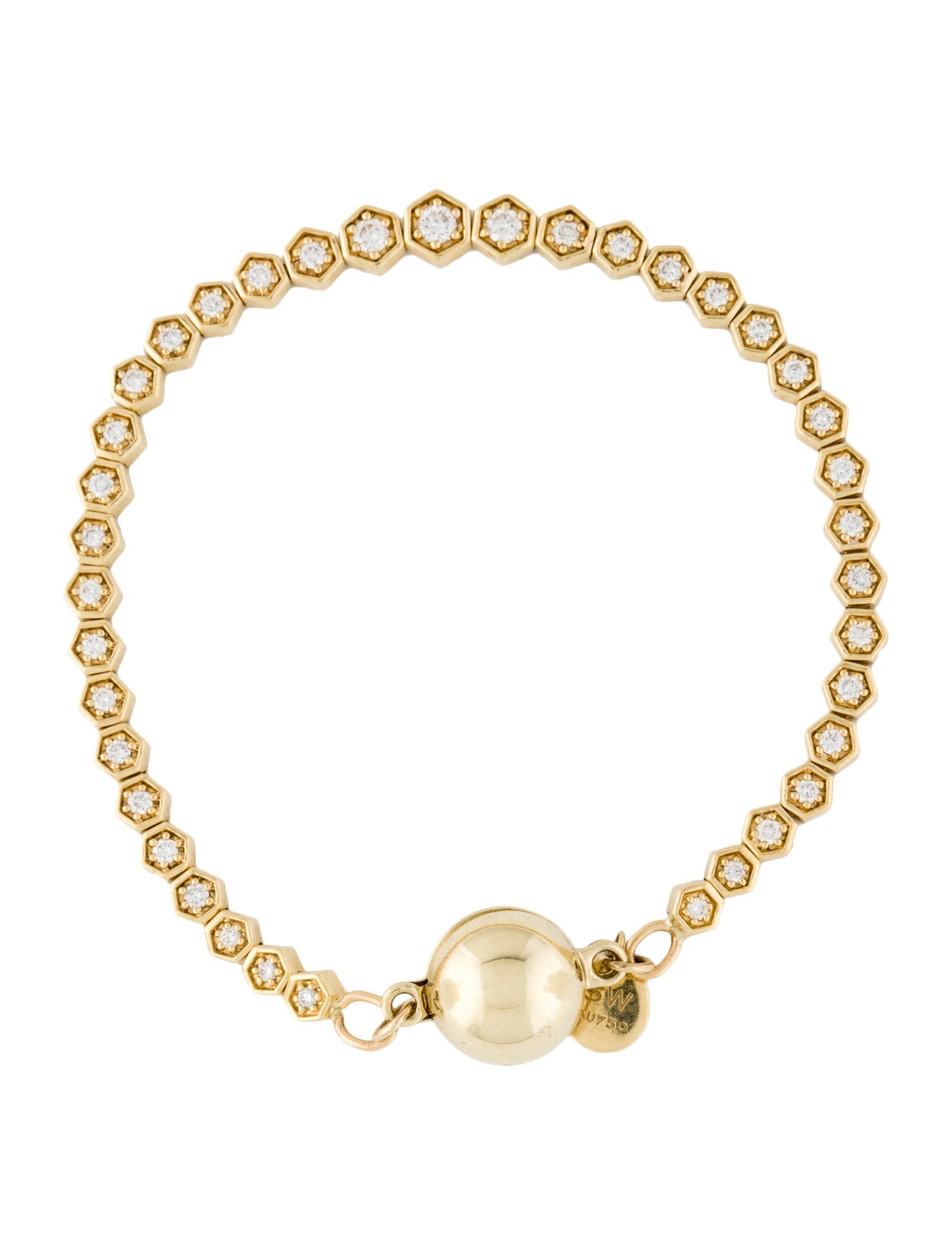 Sara Weinstock 18K Graduated Diamond Bracelet - 18K Yellow Gold Link ...