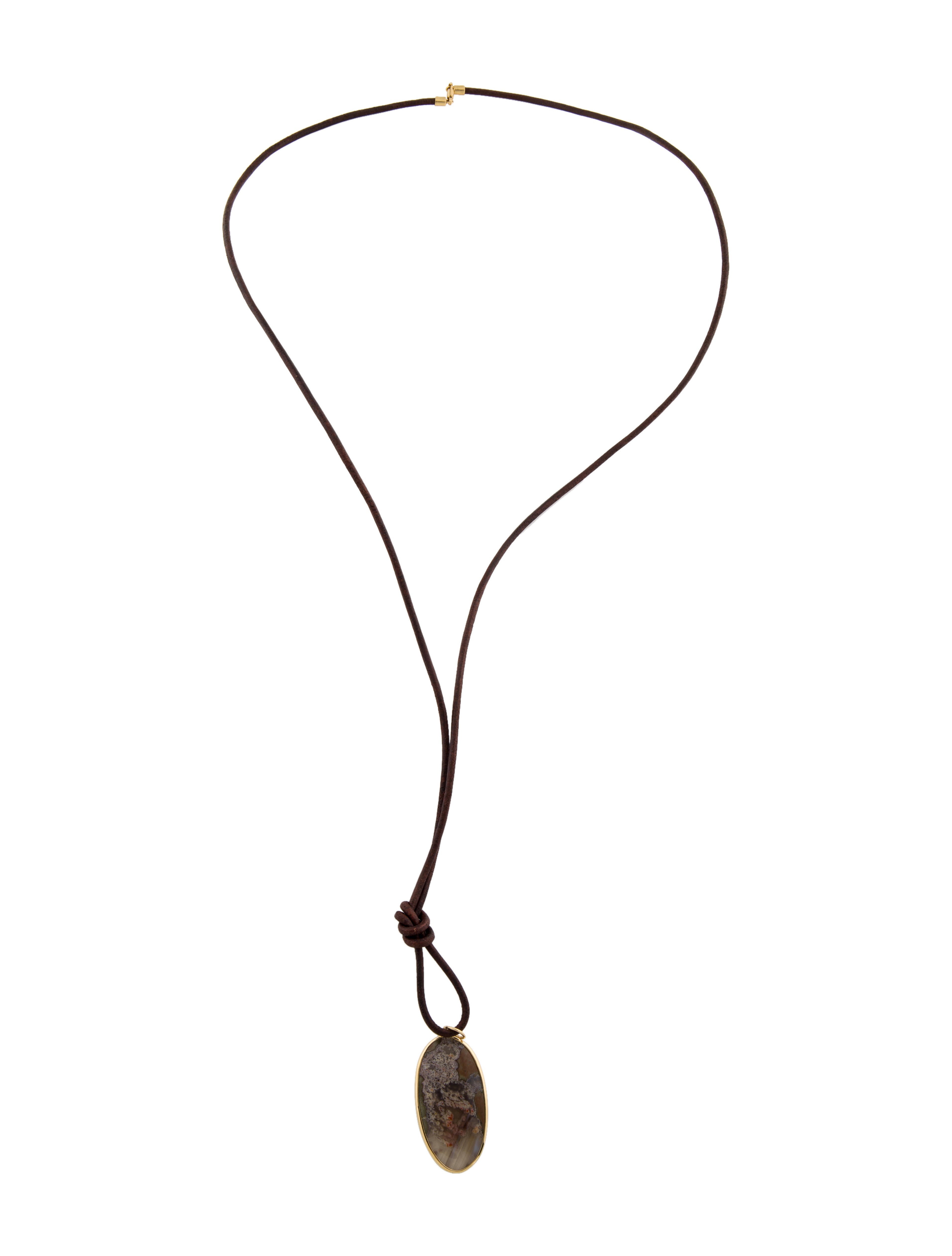 Hermès Leather Locket Pendant Necklace - Sterling Silver Pendant ...