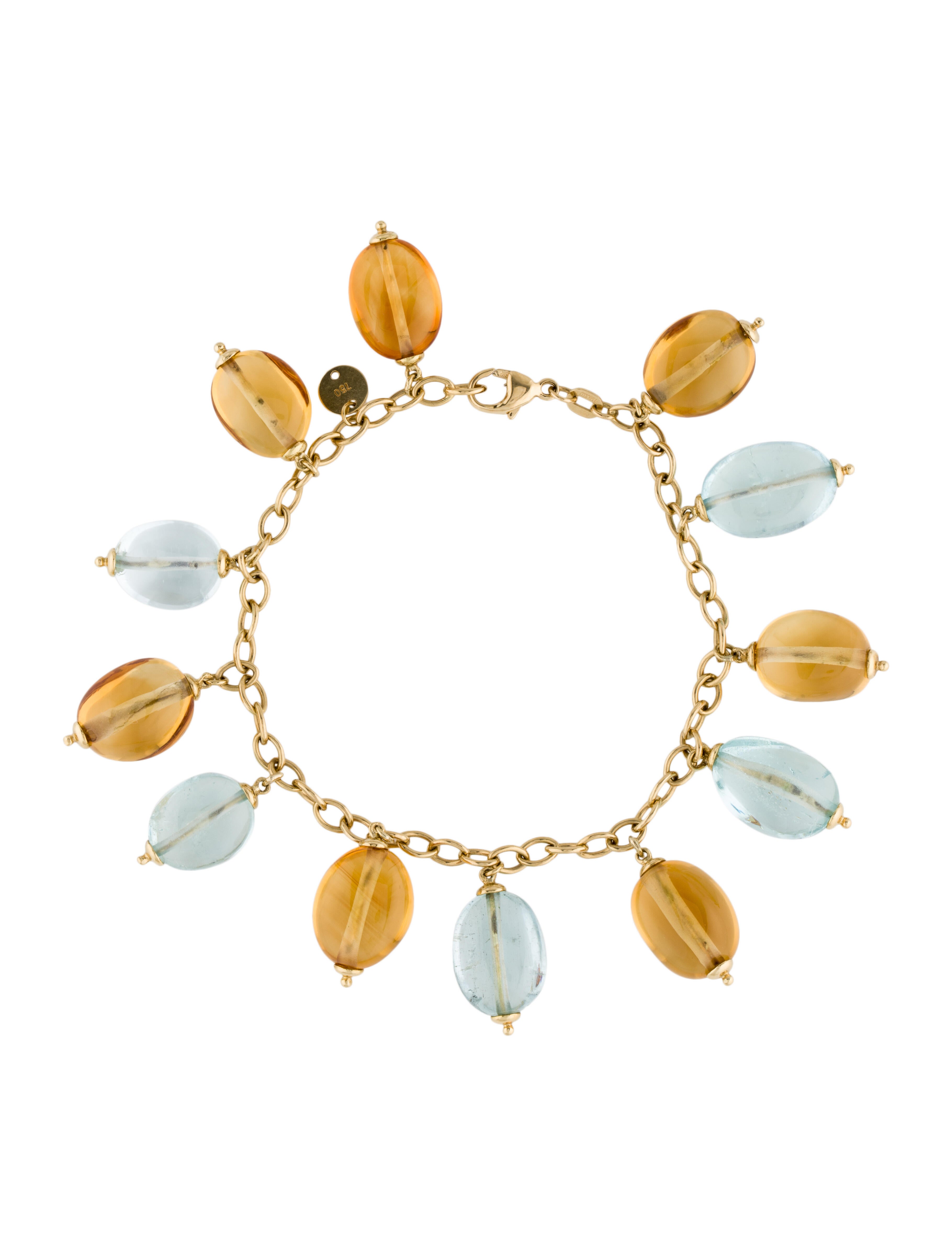 ANANYA 18K Moonstone & Diamond Chakra Bead Bracelet - 18K Yellow Gold ...