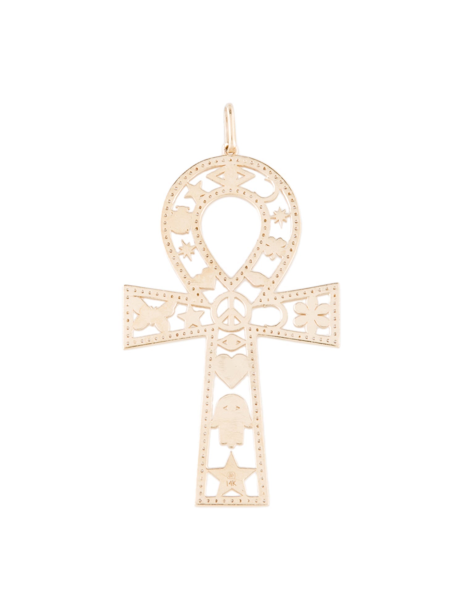 Sydney Evan 14K Diamond Ankh Charm - 14K Yellow Gold Pendant, Charms ...