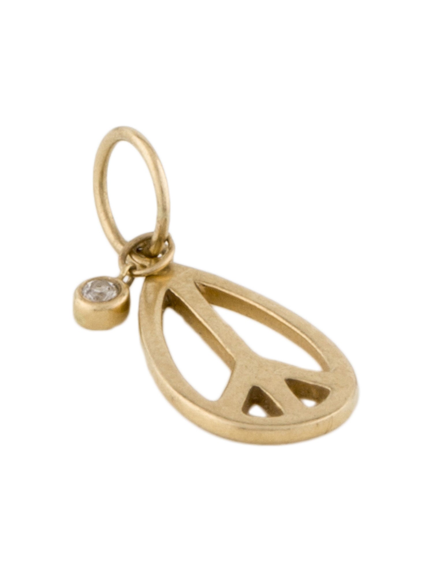 Sydney Evan 14K Diamond Teardrop Peace Sign Charm Pendant - SYE26550 ...