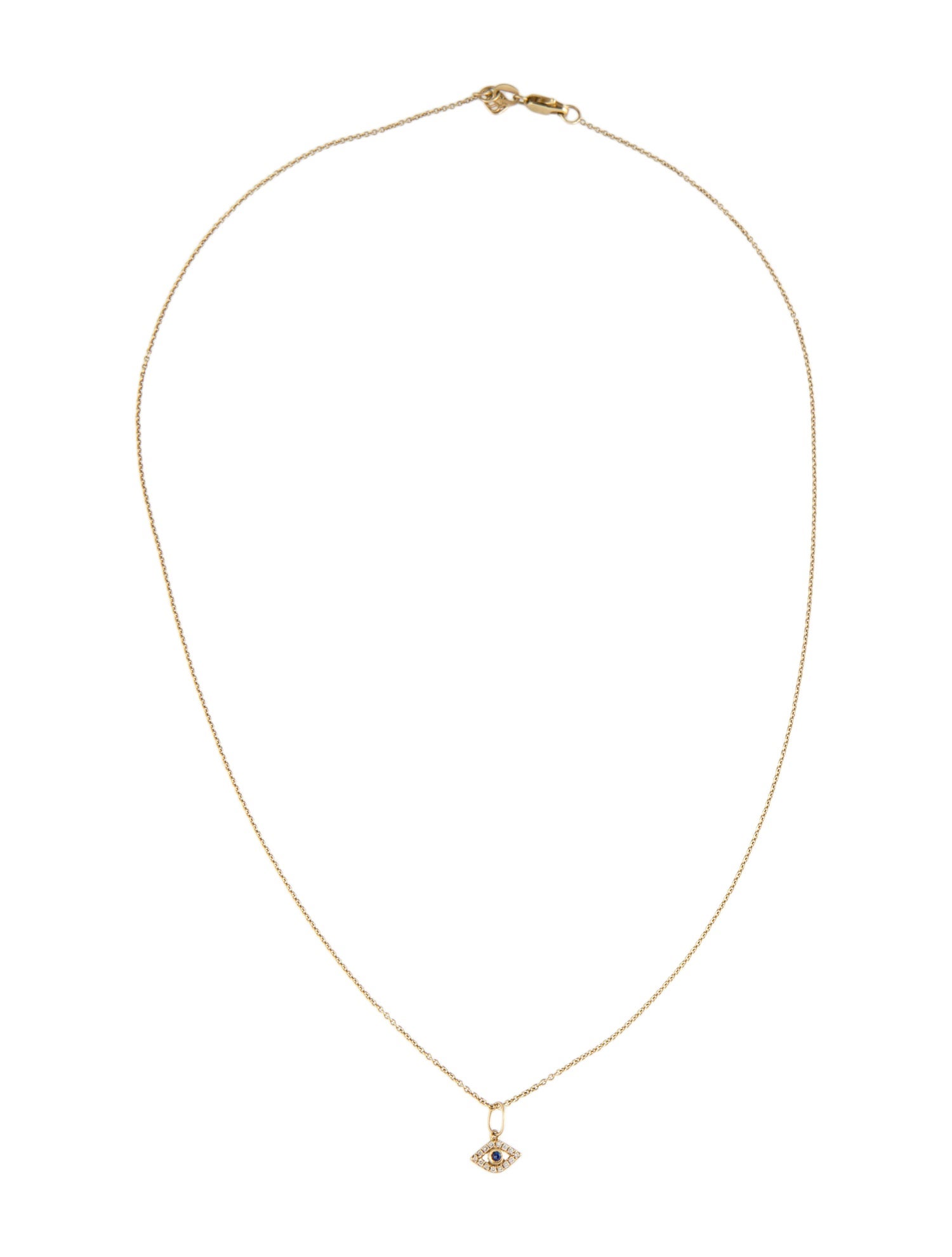 Sydney Evan 14K Sapphire & Diamond Mini Bezel Evil Eye Necklace ...