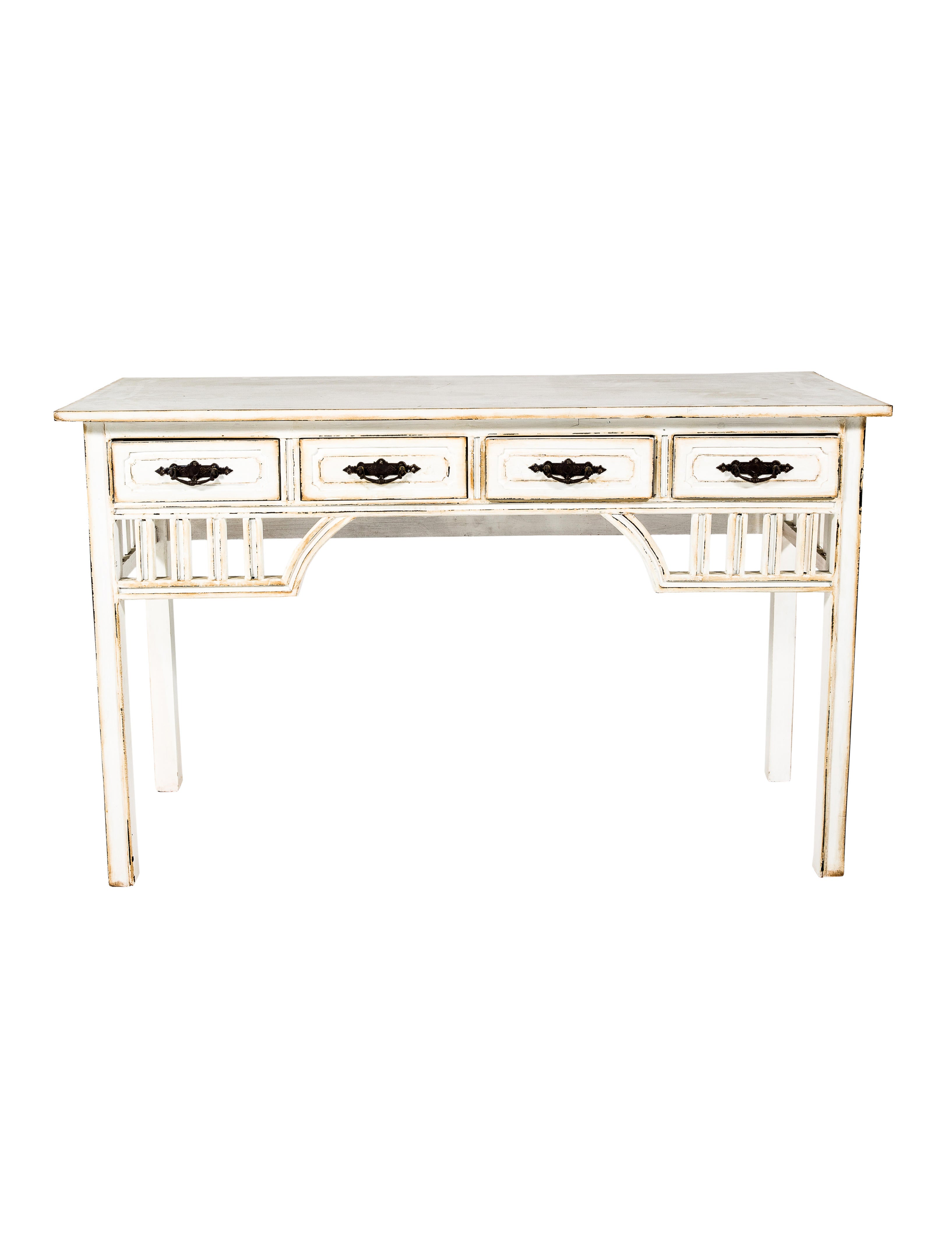 Table Traditional Distressed Country Writing Desk - Neutrals Office ...